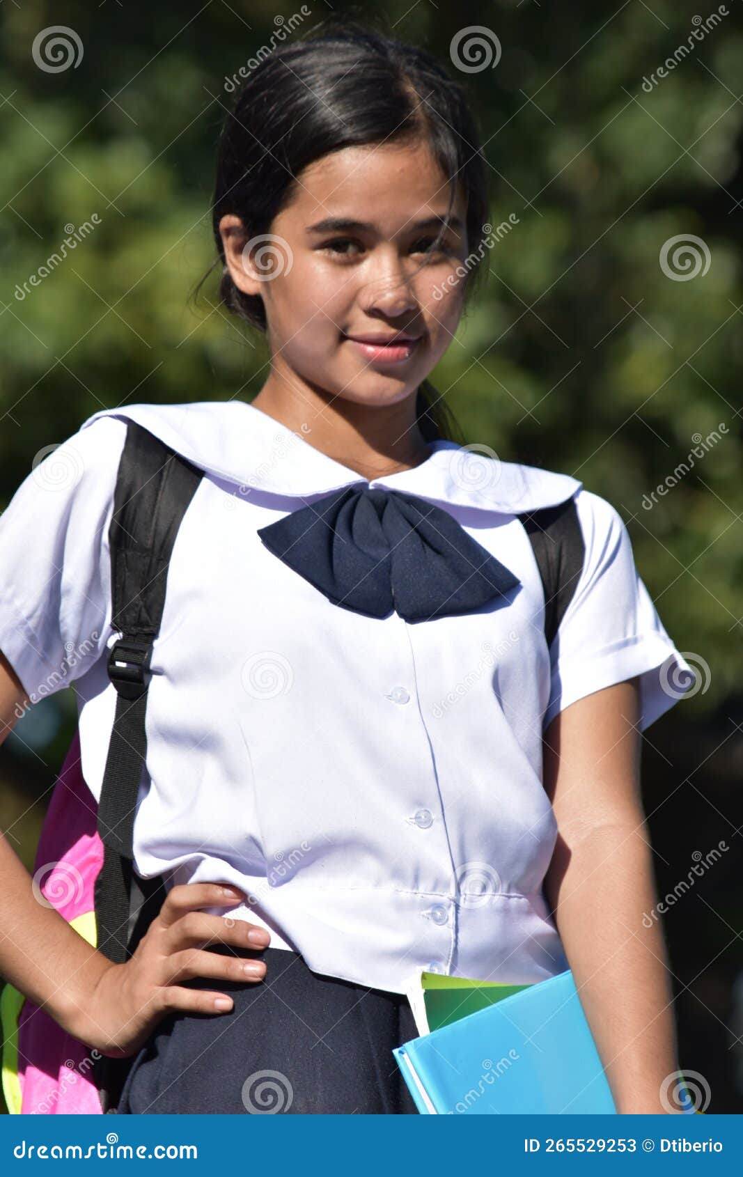 Portrait of a Girl Student Wearing School Uniform Stock Image - Image ...