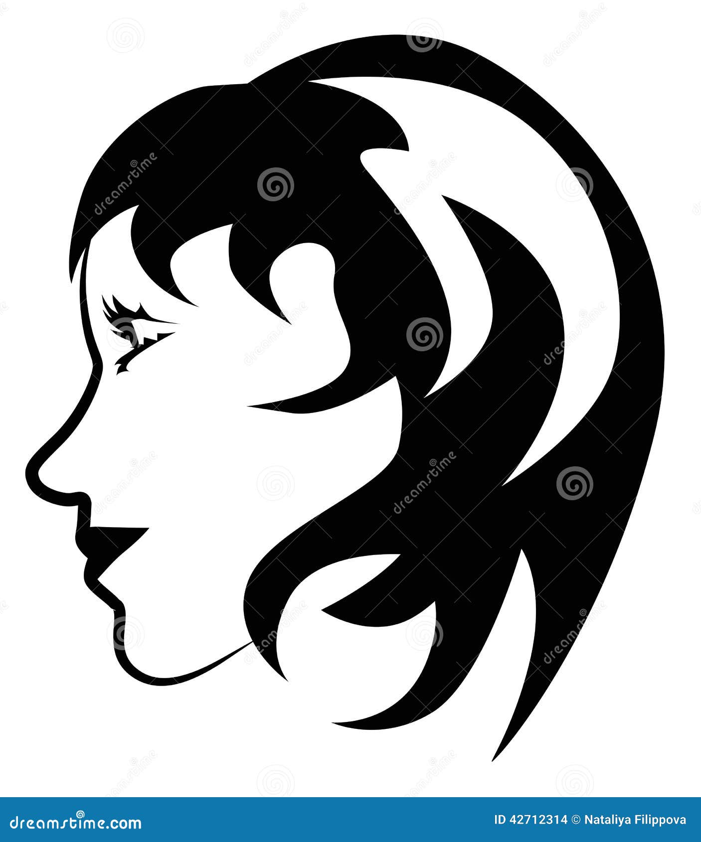 Portrait of a girl stock vector. Illustration of clip - 42712314