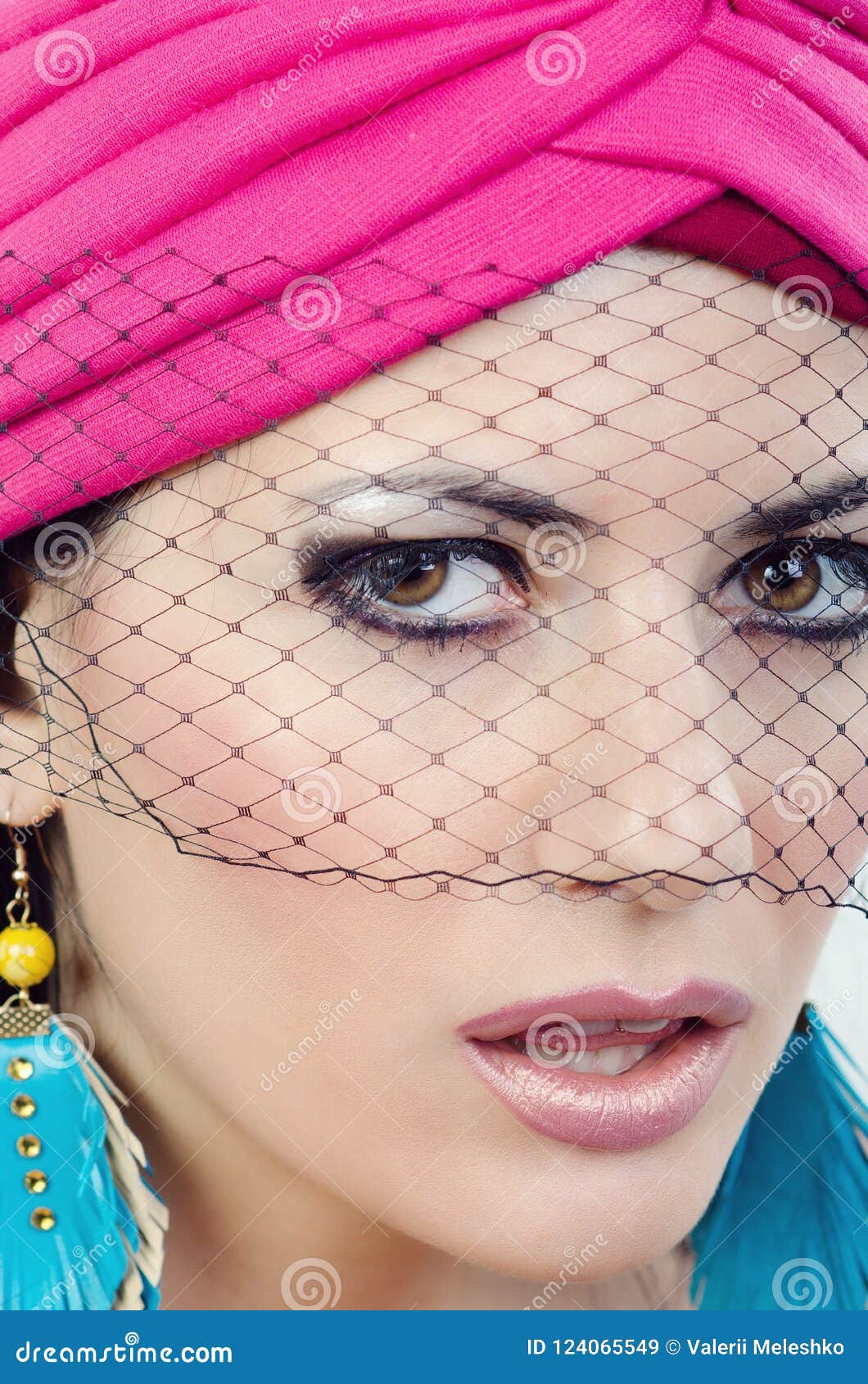 Portrait of a Girl with Veiled Face Stock Image - Image of luxury, veil ...