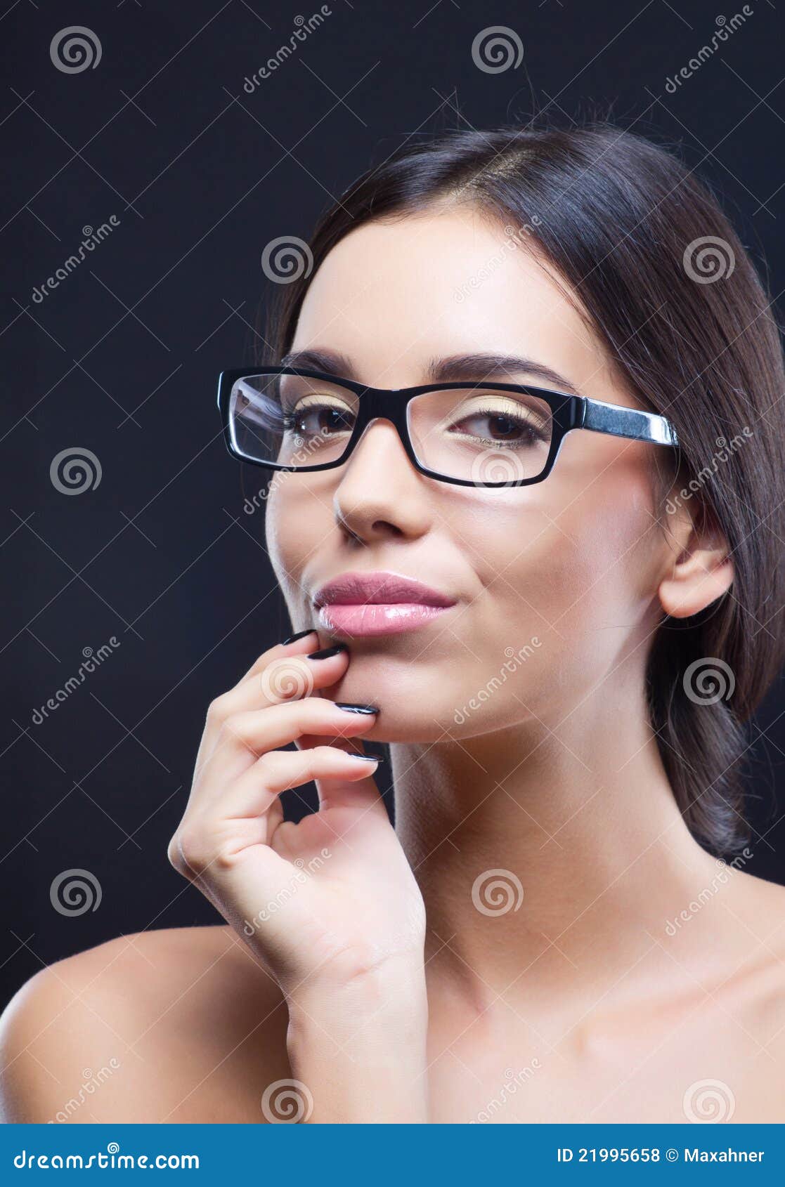 Portrait of Girl Wearing Optical Glasses Stock Photo - Image of health ...