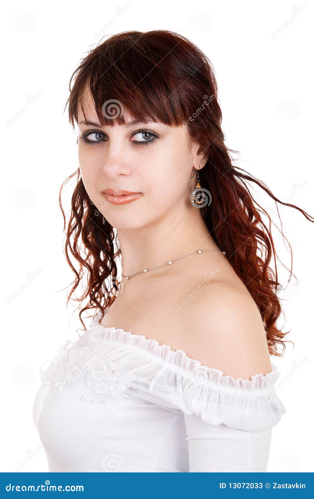 Portrait Of Girl On White Background Stock Image - Image of girl ...