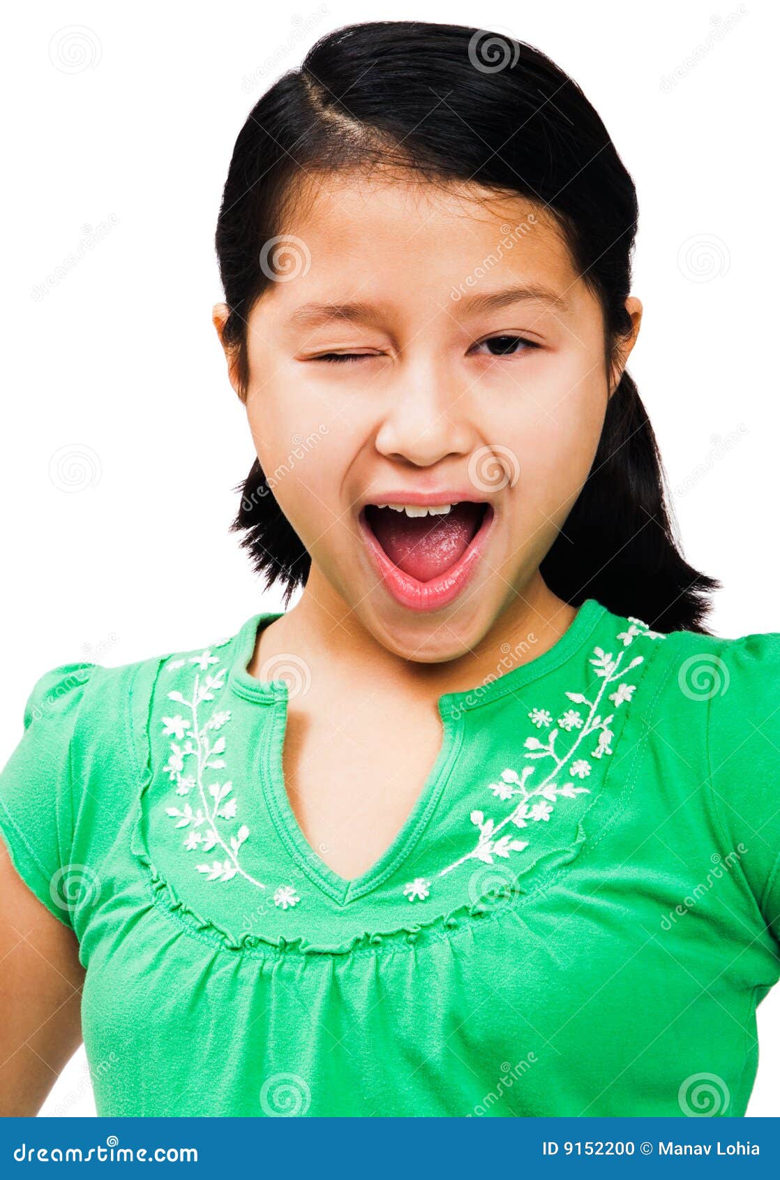 Portrait of girl winking stock photo. Image of satisfied - 9152200