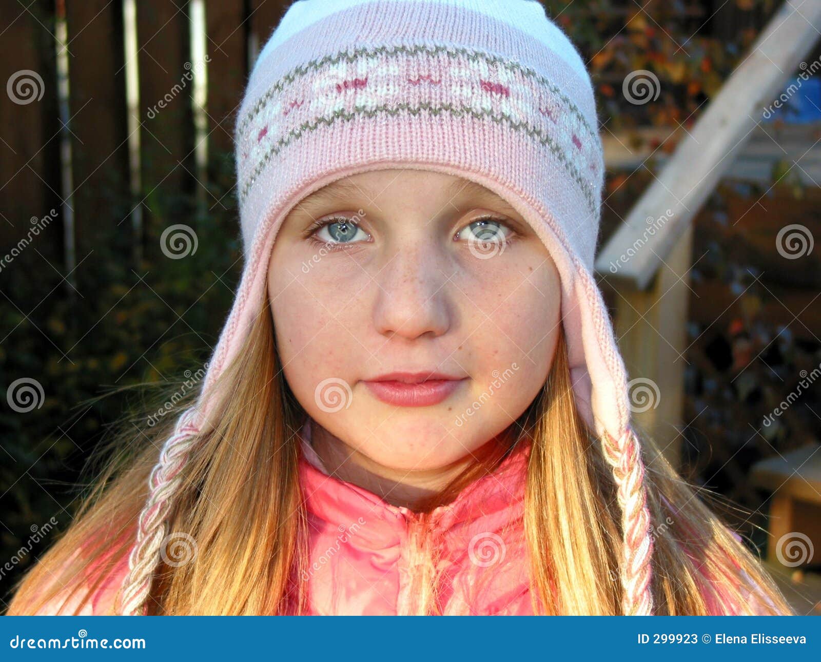 Portrait of a Girl in a Winter Hat Stock Image - Image of cold ...