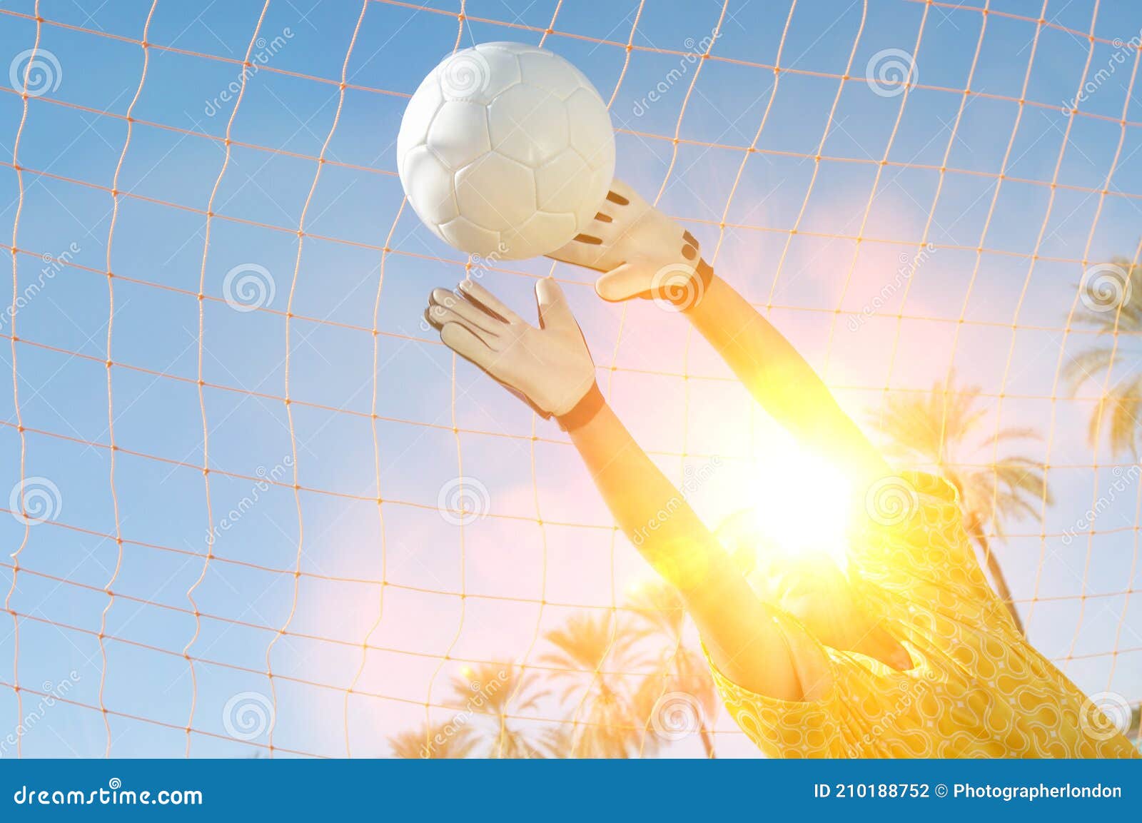 Portrait of Goal Keeper Saving the Ball Stock Photo - Image of jump ...