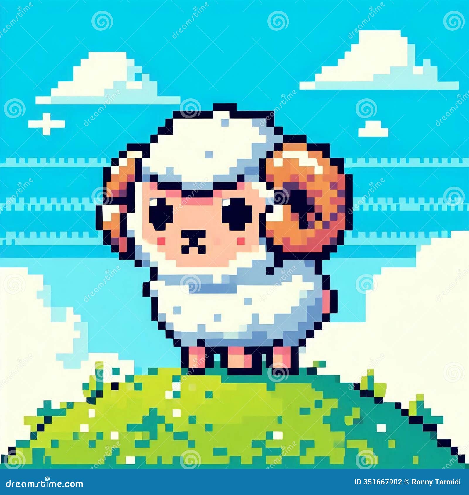 Goat Pixel Art On Solid Background Stock Photo | CartoonDealer.com ...