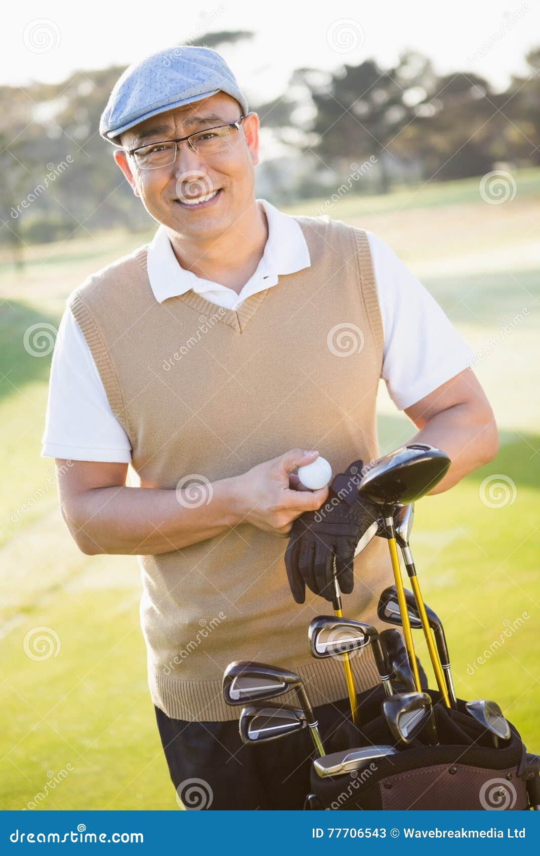 Portrait of Golfer Posing with His Golf Equipments Stock Image - Image ...