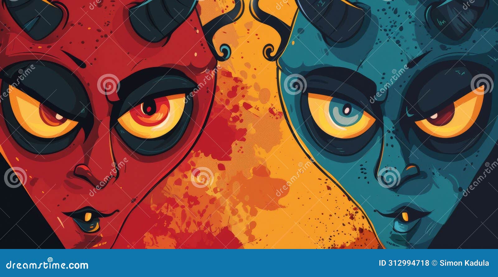 Portrait of Good and Evil Concept Stock Photo - Image of isolated, evil ...