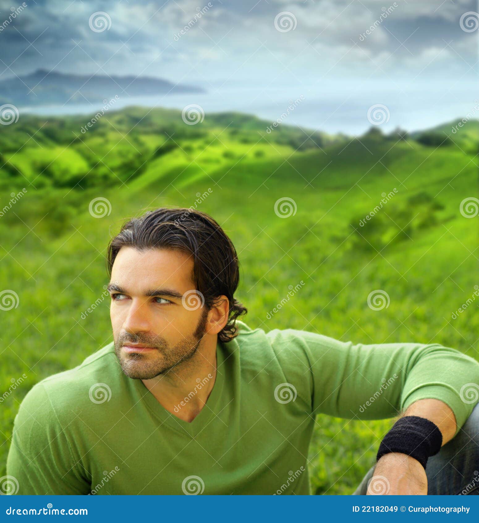 Portrait of a Good-lookiing Man in Natural Setting Stock Image - Image ...