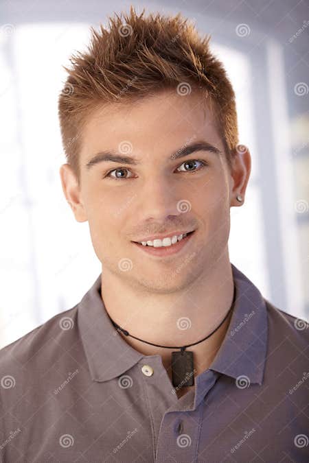Portrait of Goodlooking Young Guy Stock Image - Image of casual ...