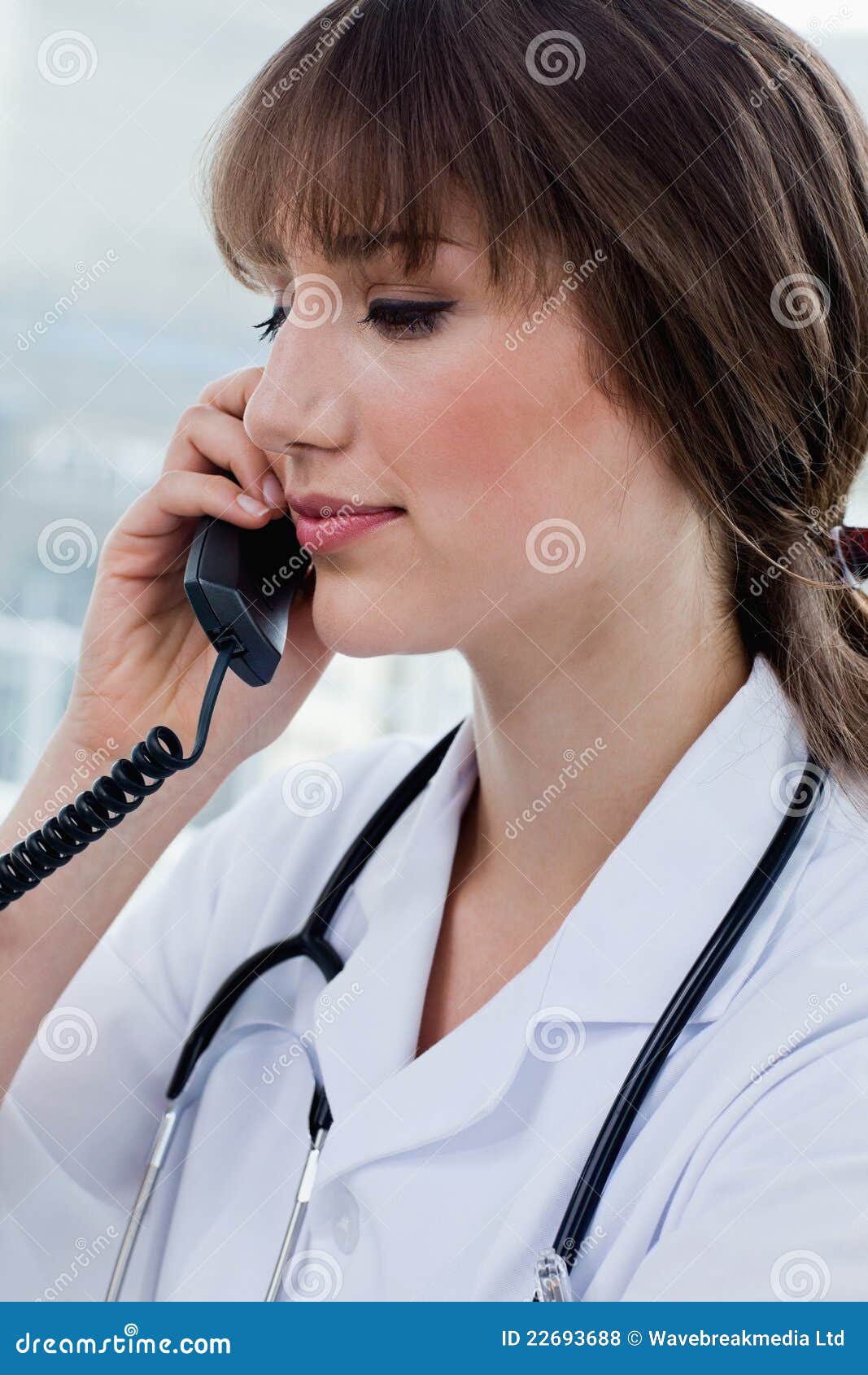 Portrait of a Gorgeous Doctor on the Phone Stock Photo - Image of ...