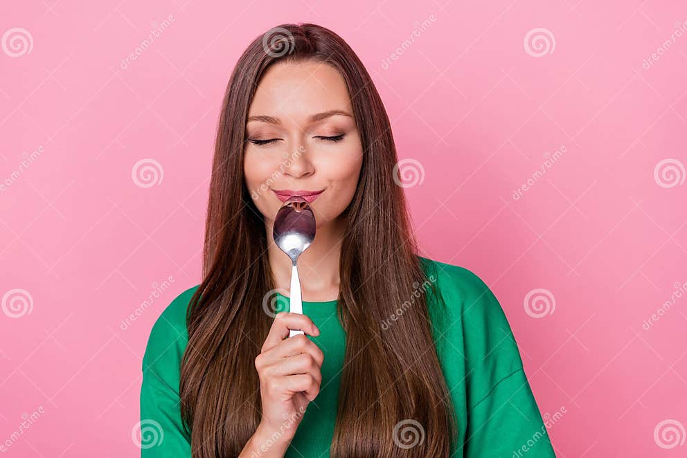 Portrait Of Gorgeous Girlish Cheerful Girl With Long Hairdo Dressed