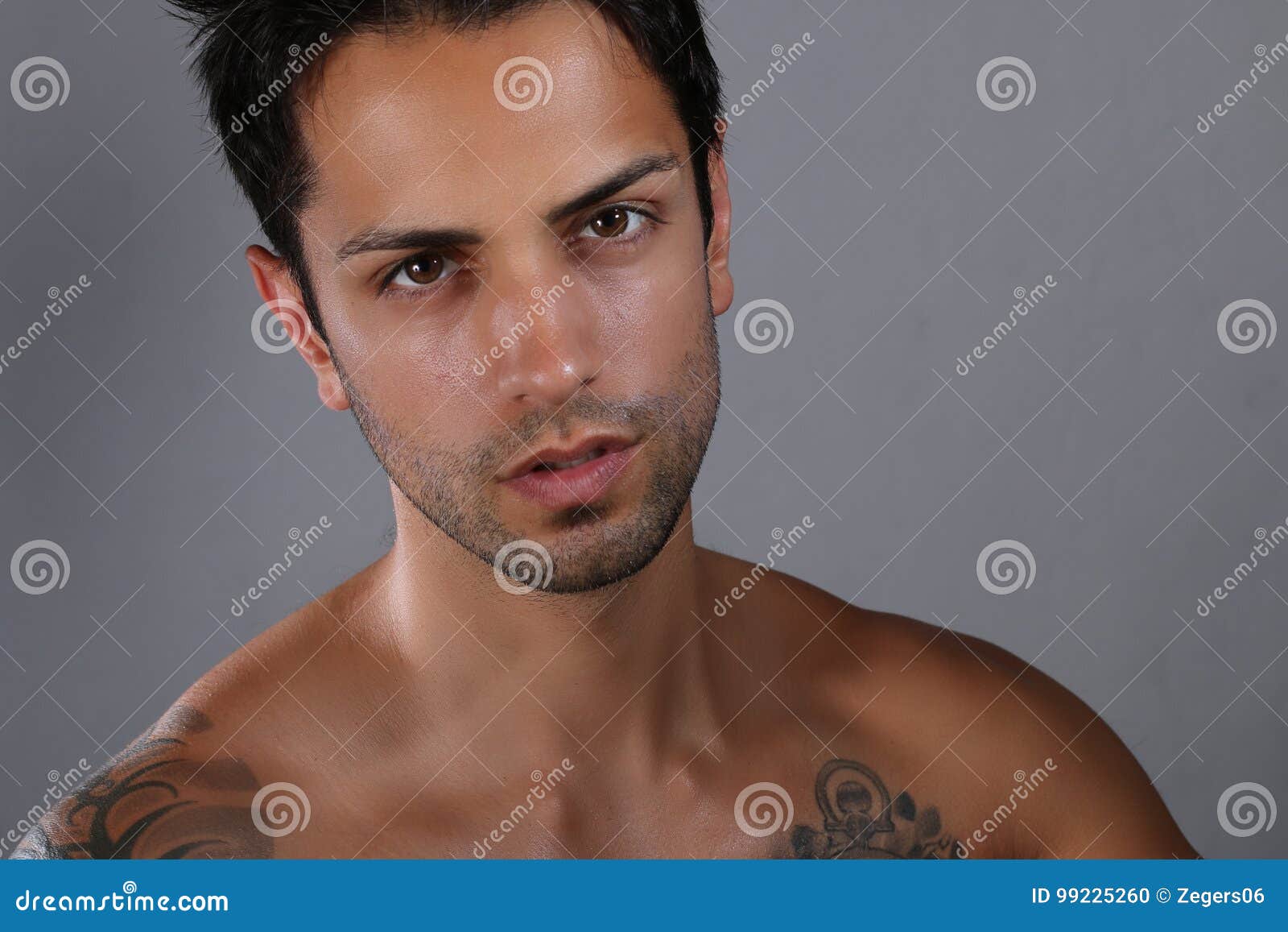 Portrait of a Gorgeous Male Model Stock Photo - Image of looking ...