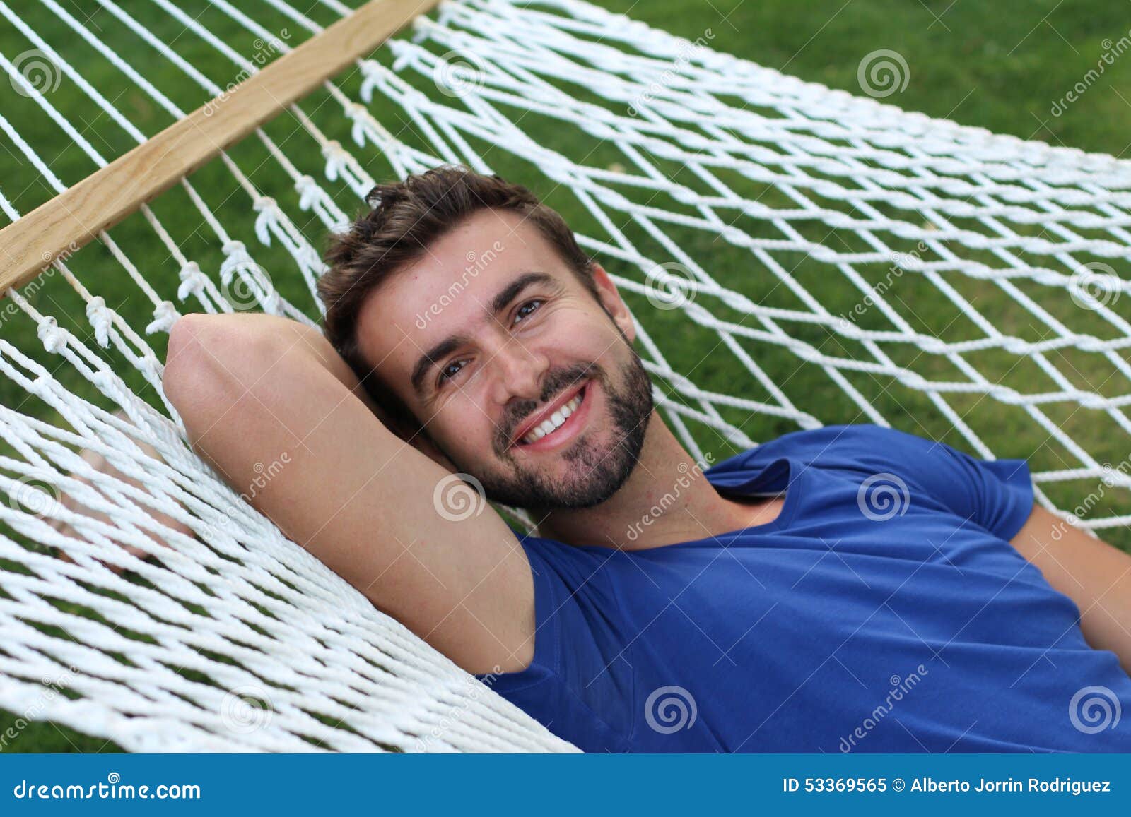 Portrait of a Gorgeous Man Laying on a Hammock Stock Image - Image of ...