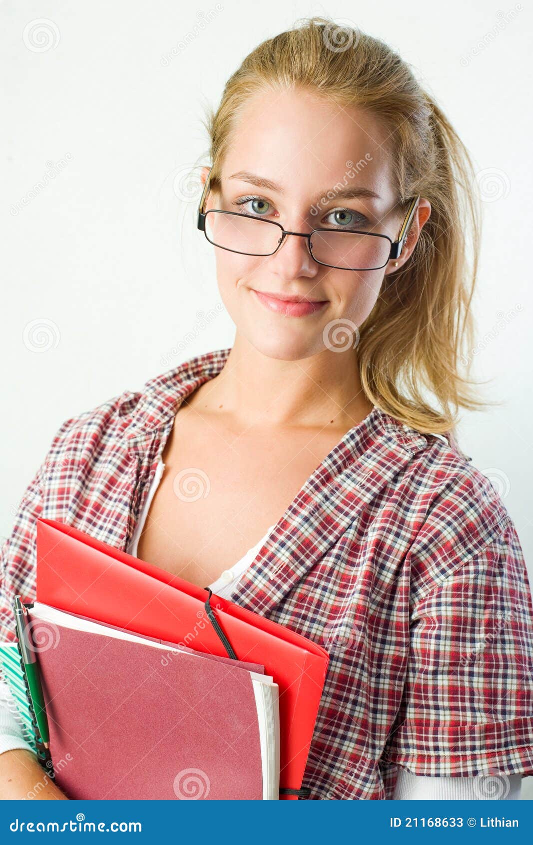 Portrait of a Gorgeous Young Student Girl. Stock Image - Image of ...