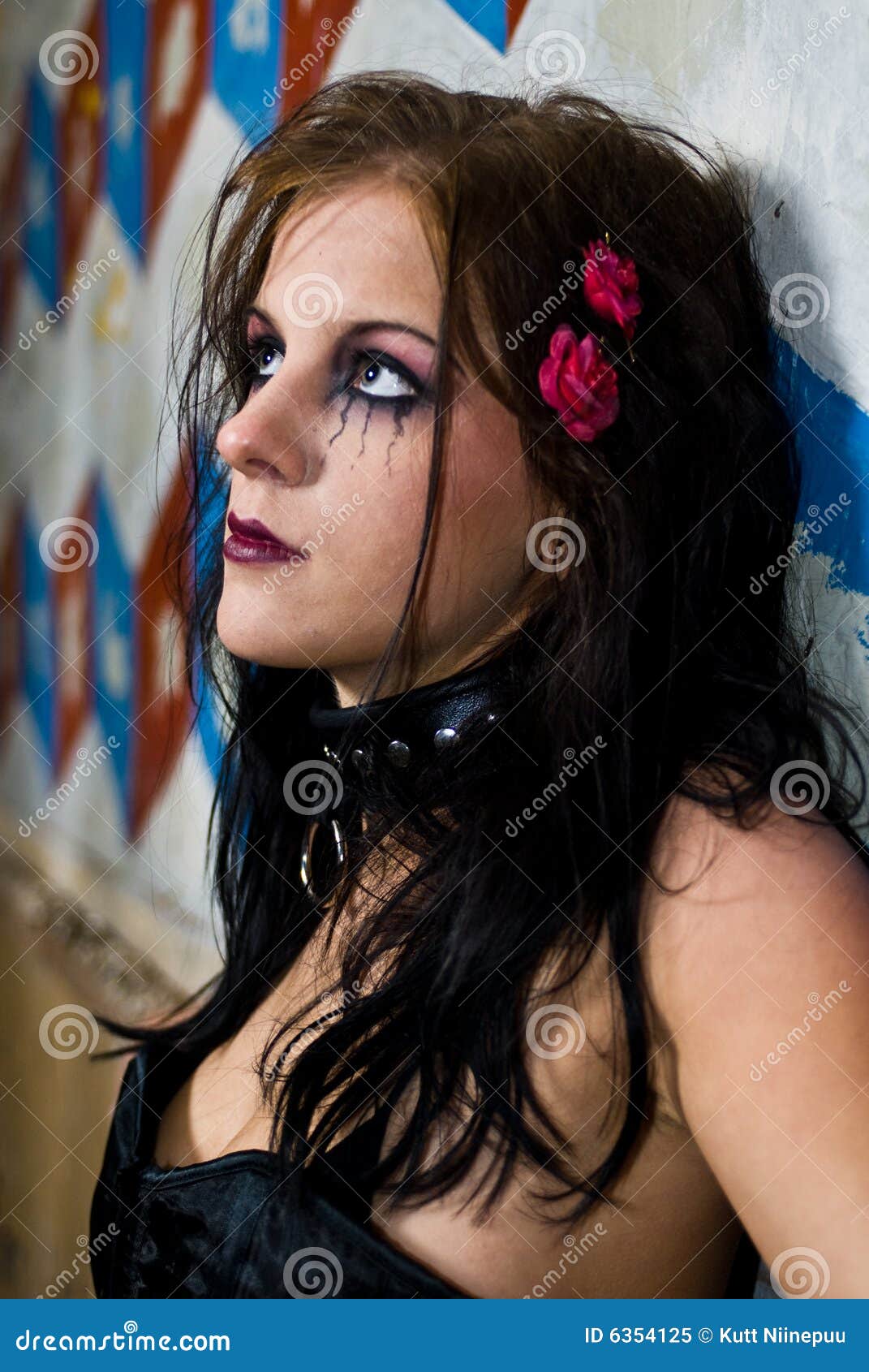 Portrait of Goth girl stock image. Image of looking, sorrowful - 6354125