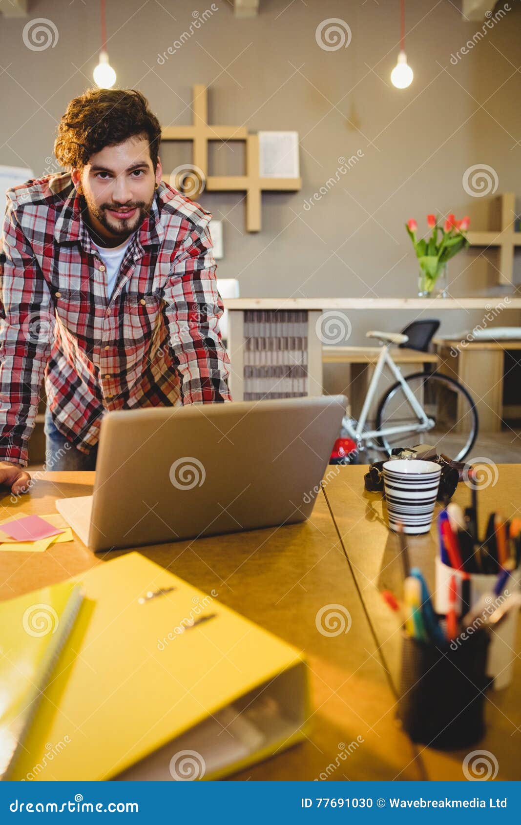 Portrait of Graphic Designer Working on Laptop Stock Photo - Image of ...