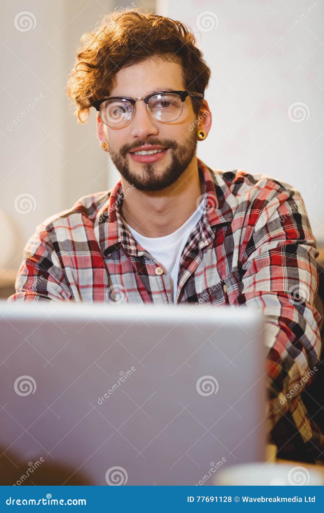 Portrait of Graphic Designer Working on Laptop Stock Photo - Image of ...