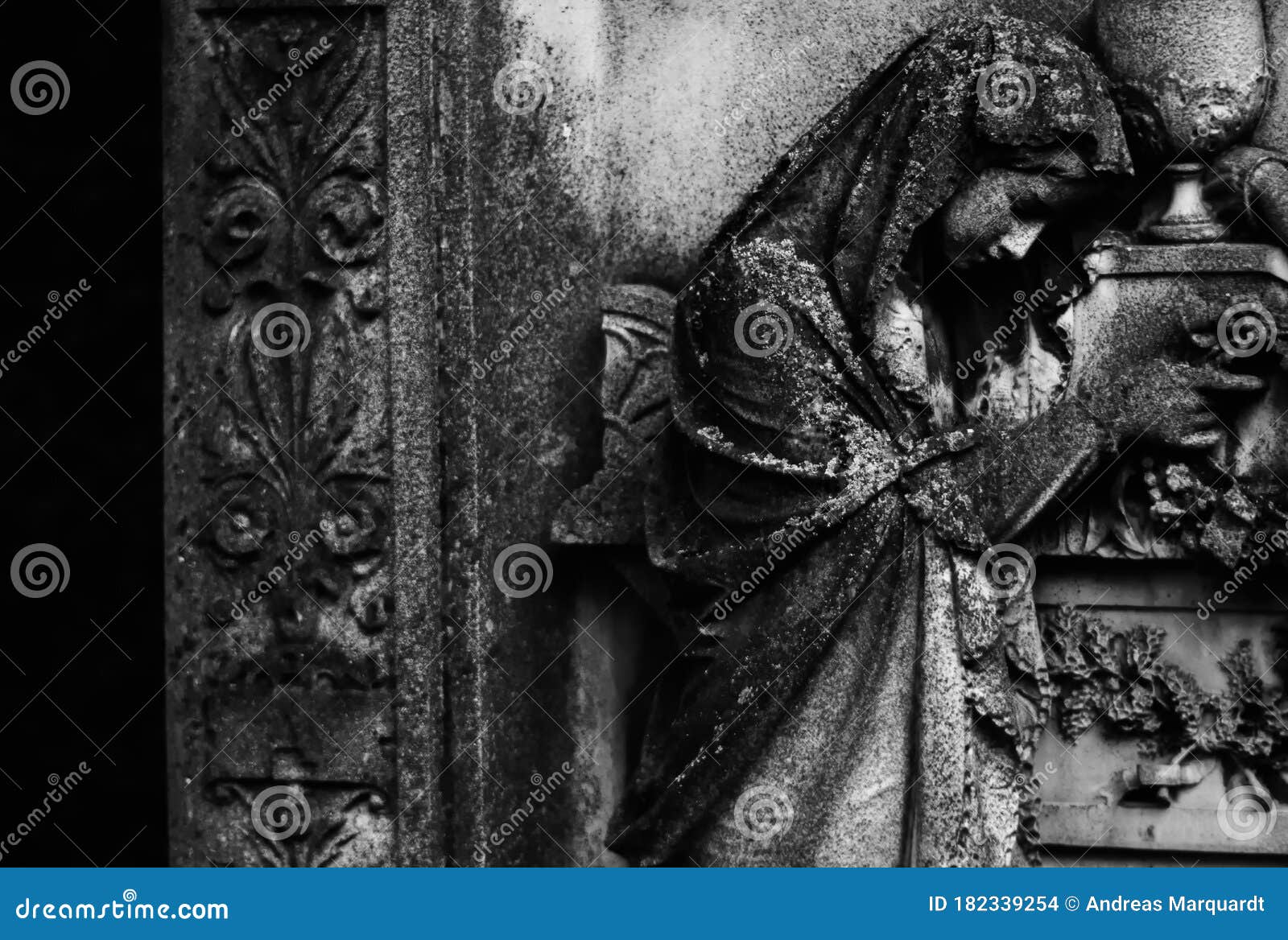 The Portrait of a Grieving Woman Stock Photo - Image of dirty, black ...