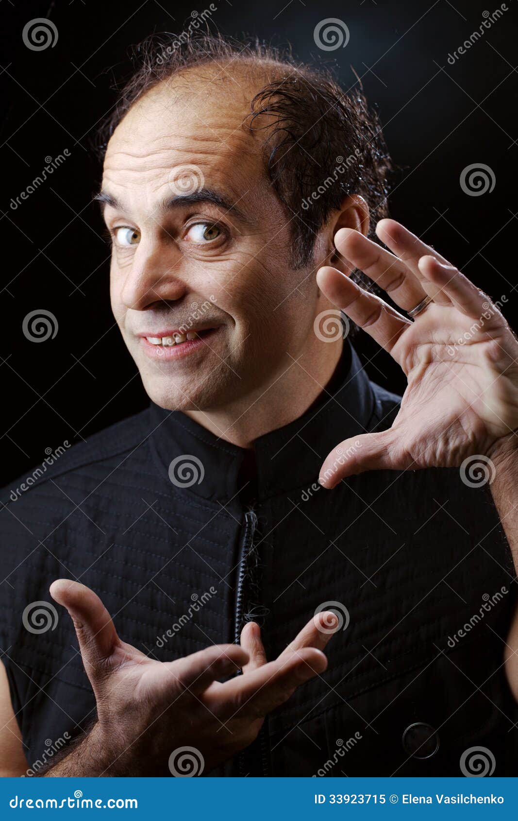 Portrait of Grimacing or Puckering or Grinning Man Stock Image - Image ...