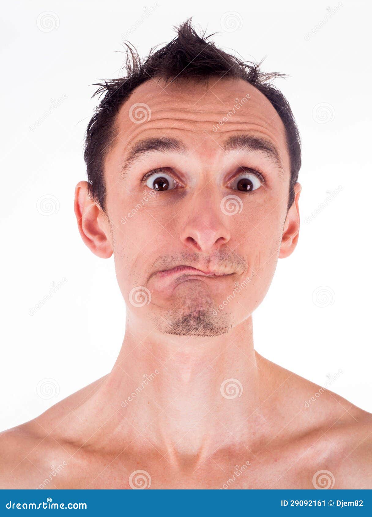 Portrait of Grimacing Young Man Stock Image - Image of childishness ...