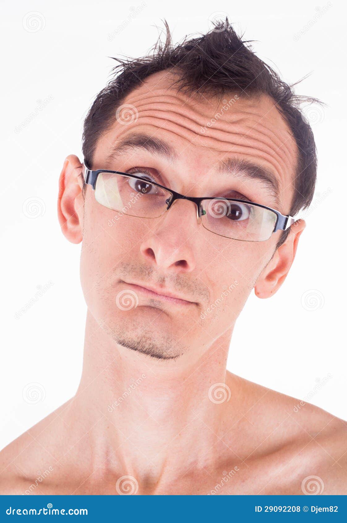 Portrait of Grimacing Young Man Stock Photo - Image of informal ...