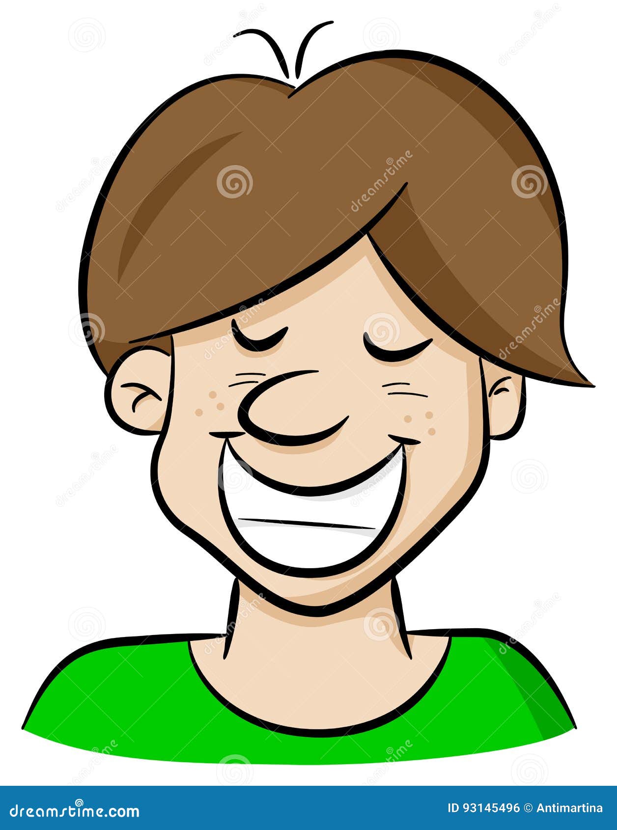 Portrait of a Grinning Cartoon Man Stock Vector - Illustration of simle ...