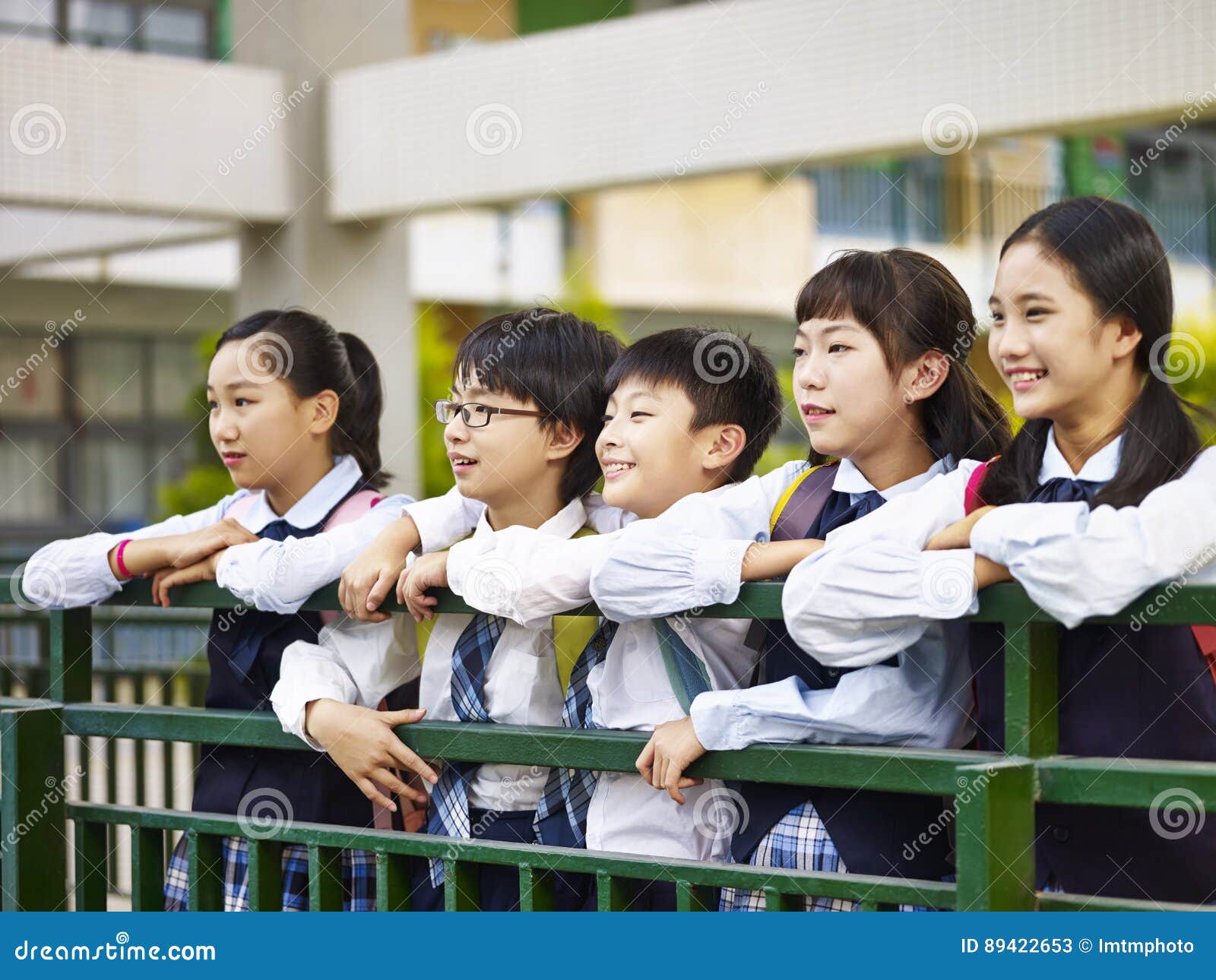 Portrait of a Group of Asian Elementary School Children Stock Image ...
