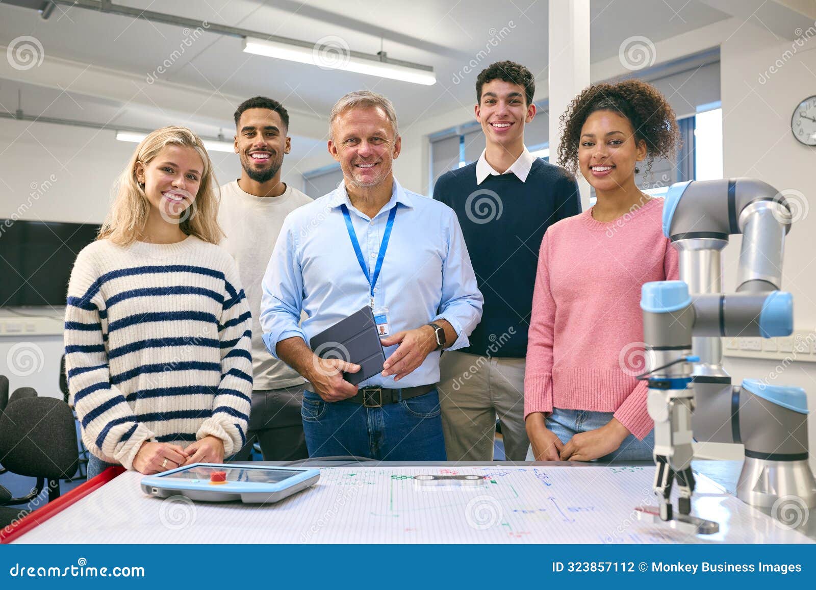 Portrait of Group of College or University Engineering Students in ...