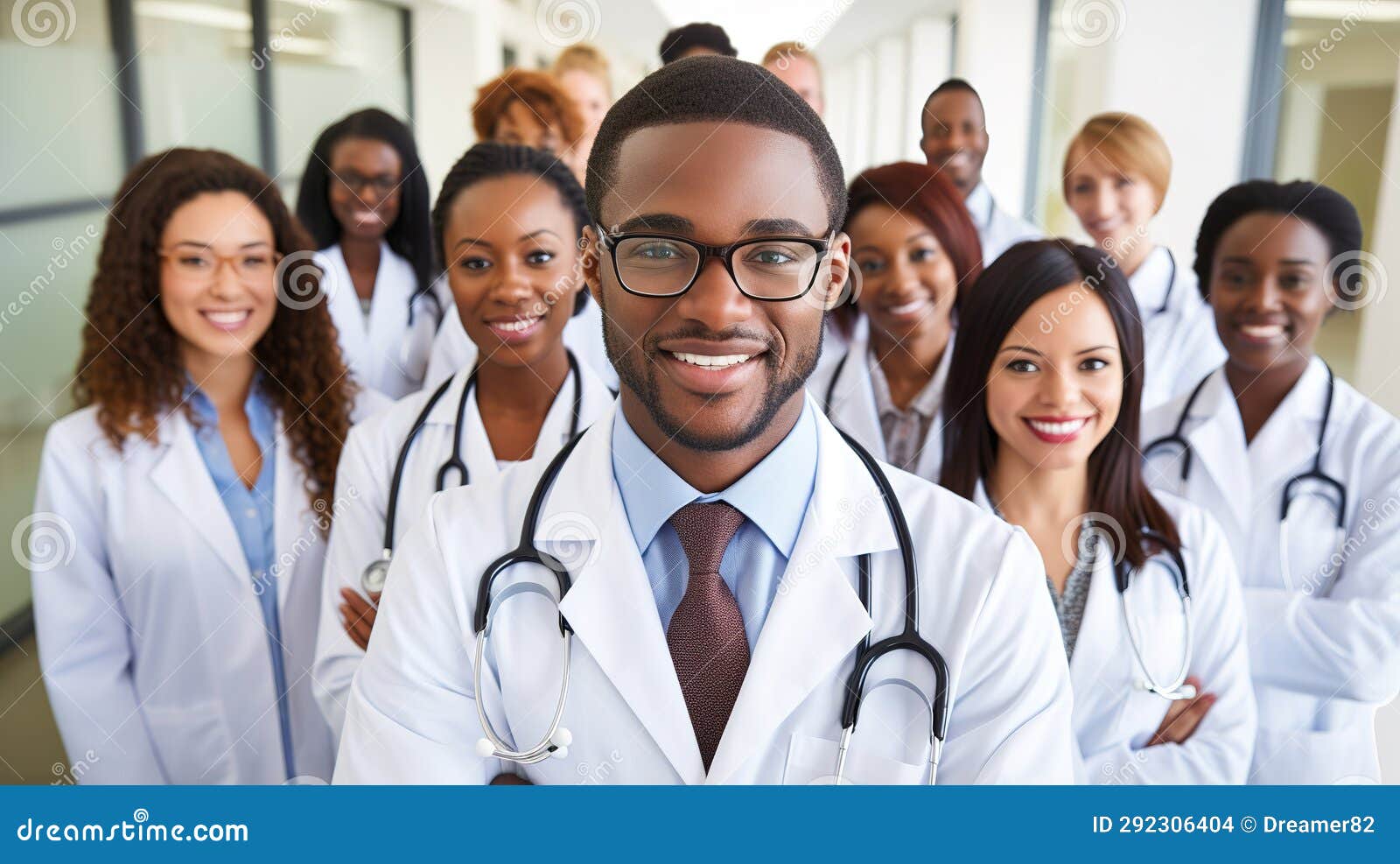 Portrait of a Group of Doctors. Ai Generative Stock Illustration ...