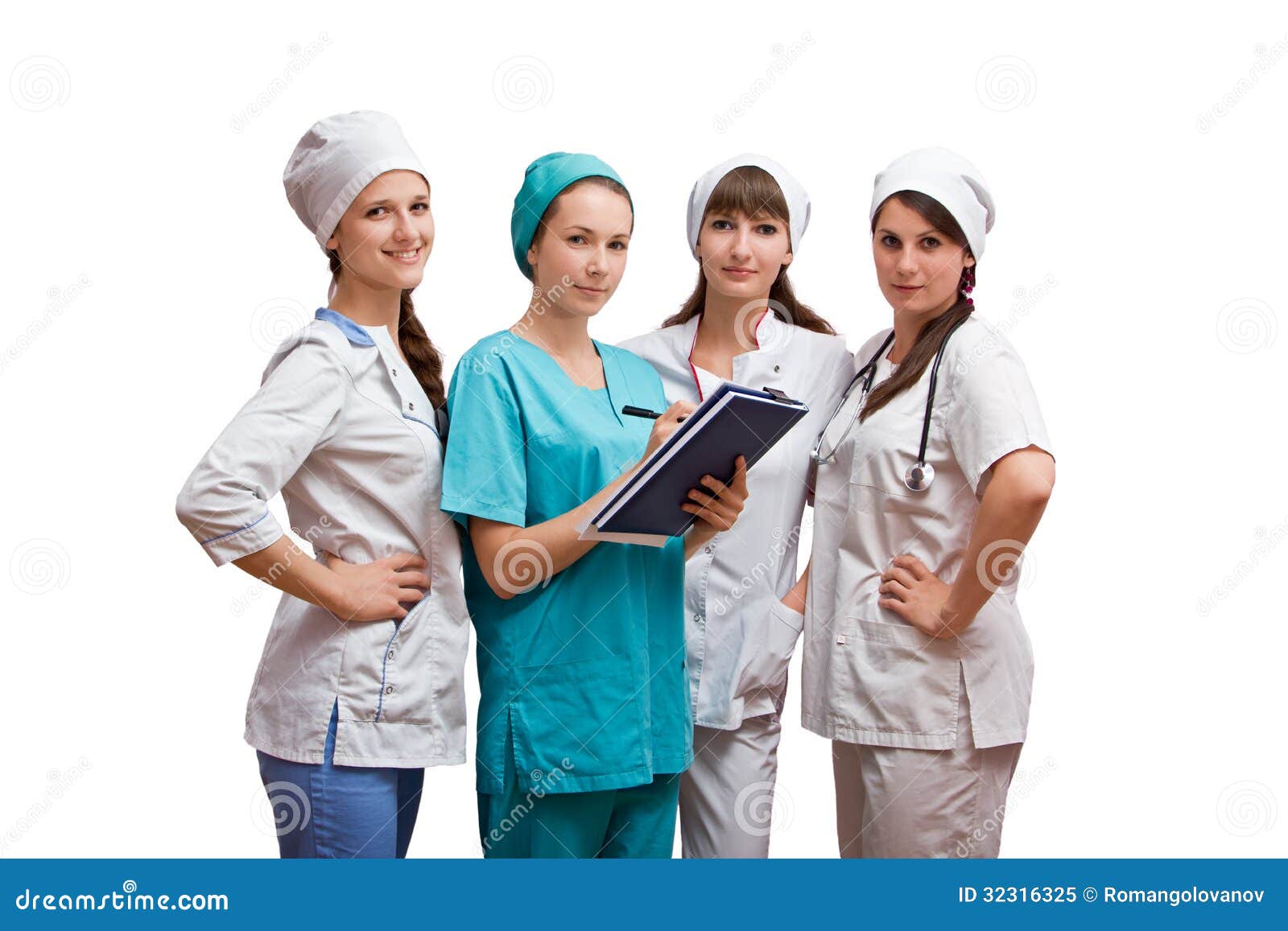 Portrait group of nurses stock image. Image of group - 32316325