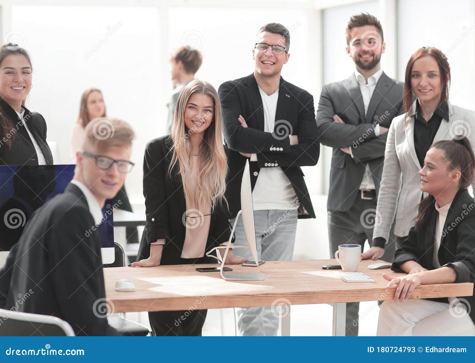 Portrait of a Group of Young Employees in the Workplace Stock Image ...