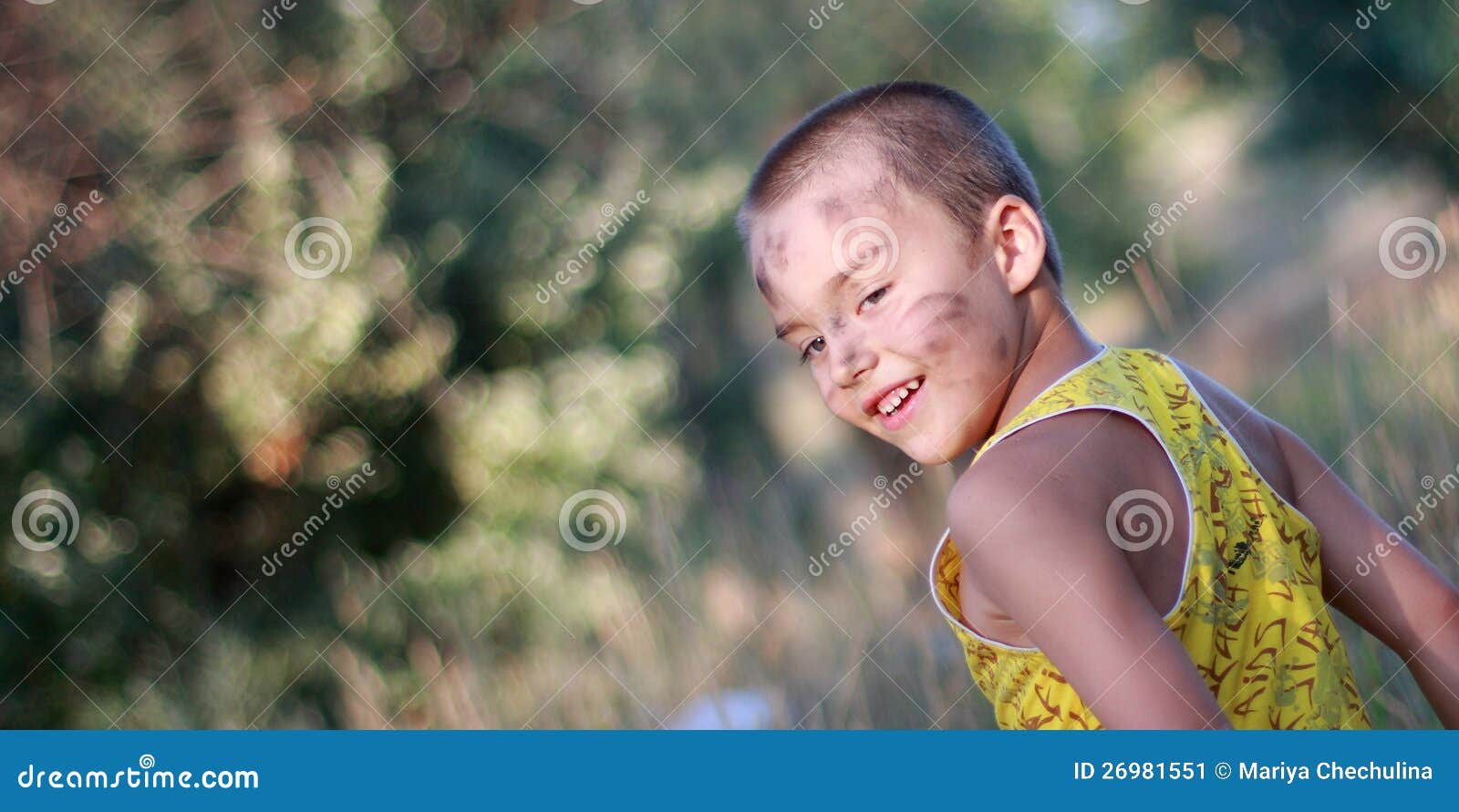 Portrait of a Grubby Little Boys Stock Image - Image of amusing ...