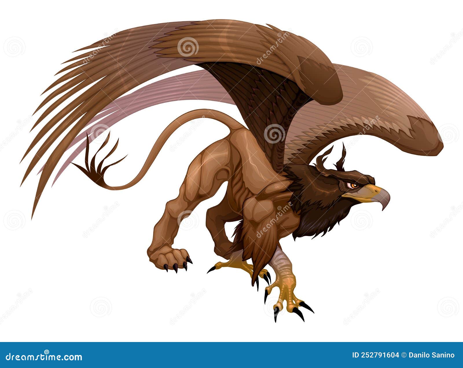 Half Eagle Half Drone Swooping Mascot Vector Illustration ...