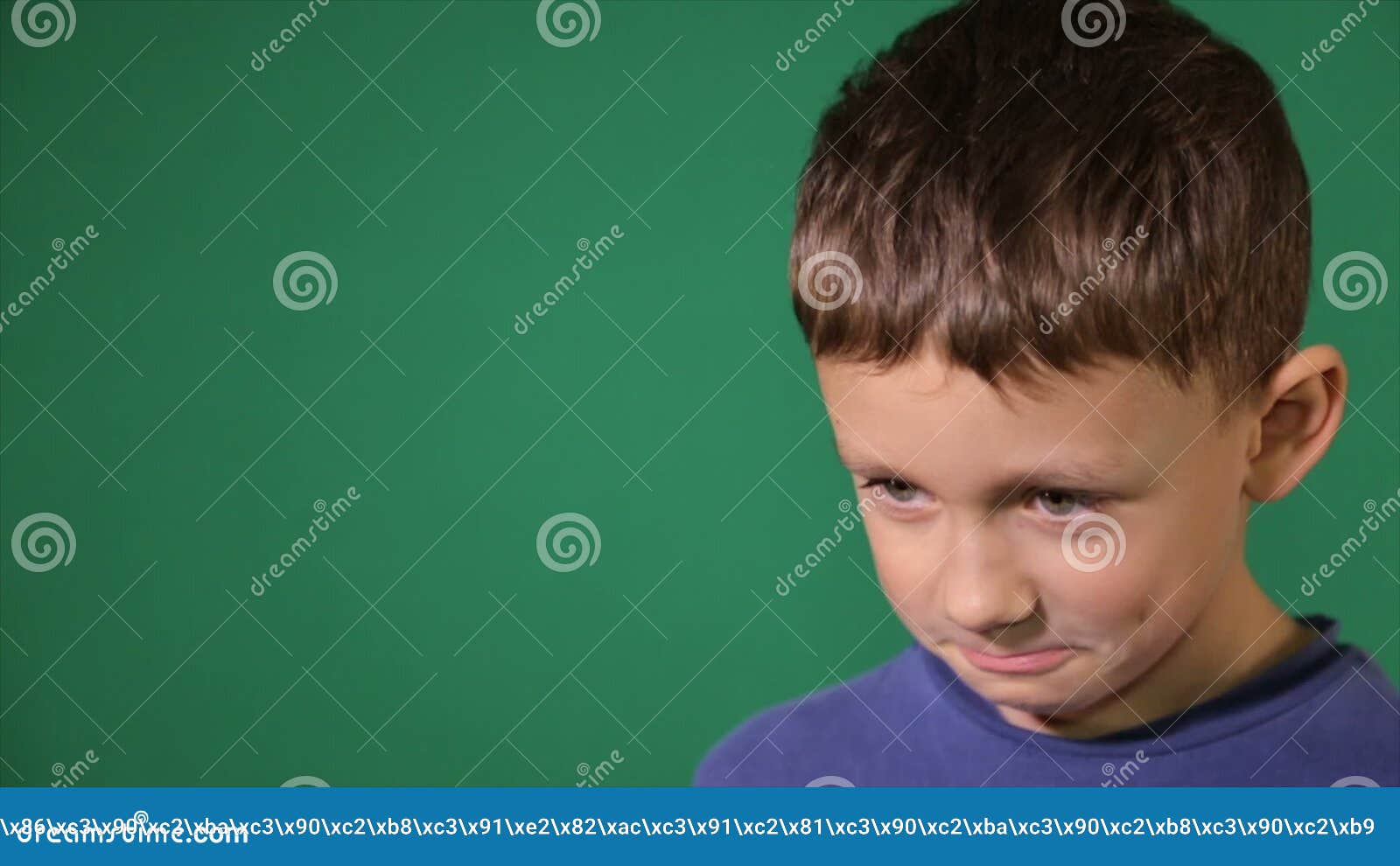 Portrait of the Guilty Boy, on a Green Background Stock Footage - Video ...