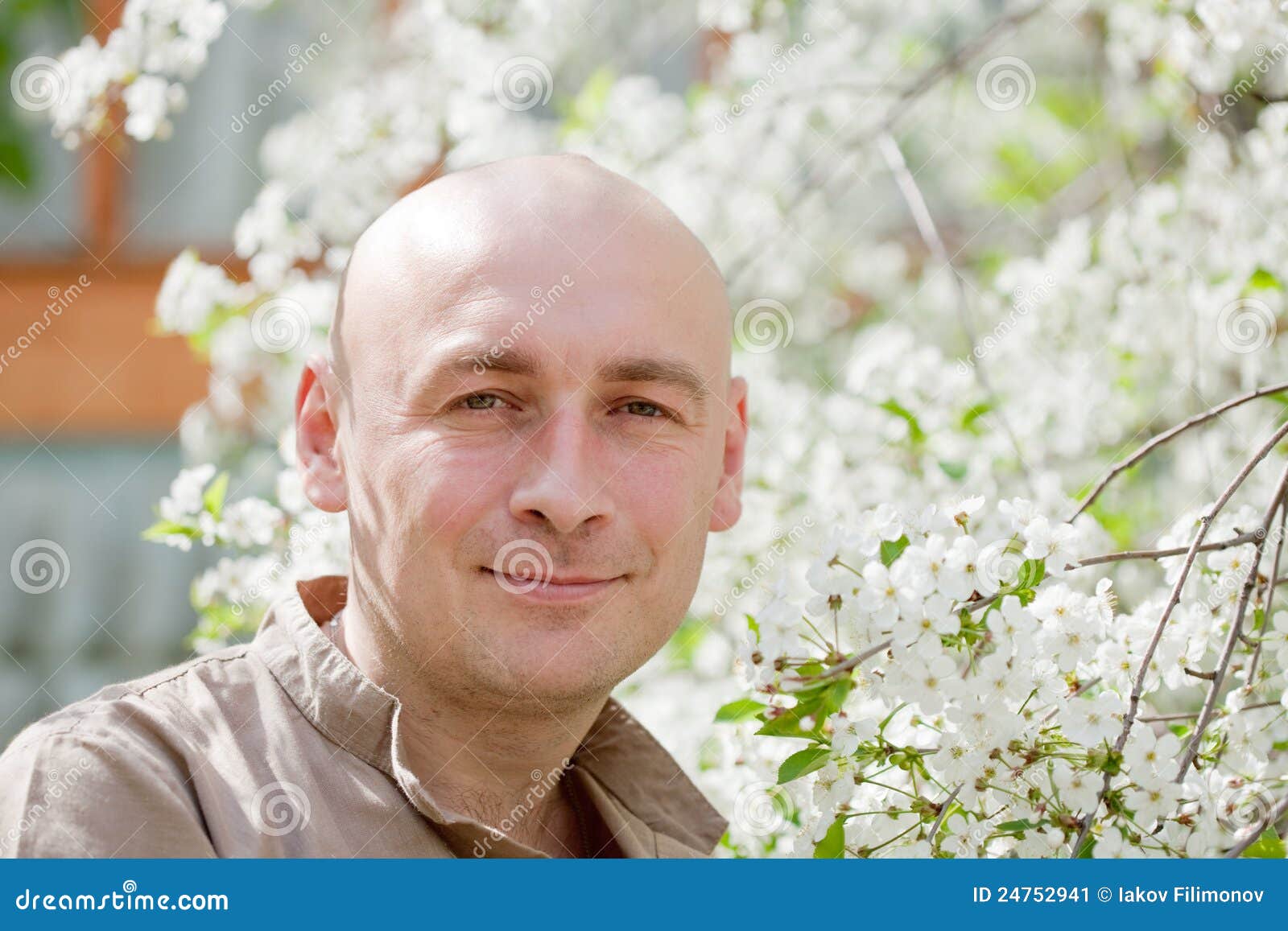 Portrait of Guy in Spring Garden Stock Image - Image of nature, smell ...