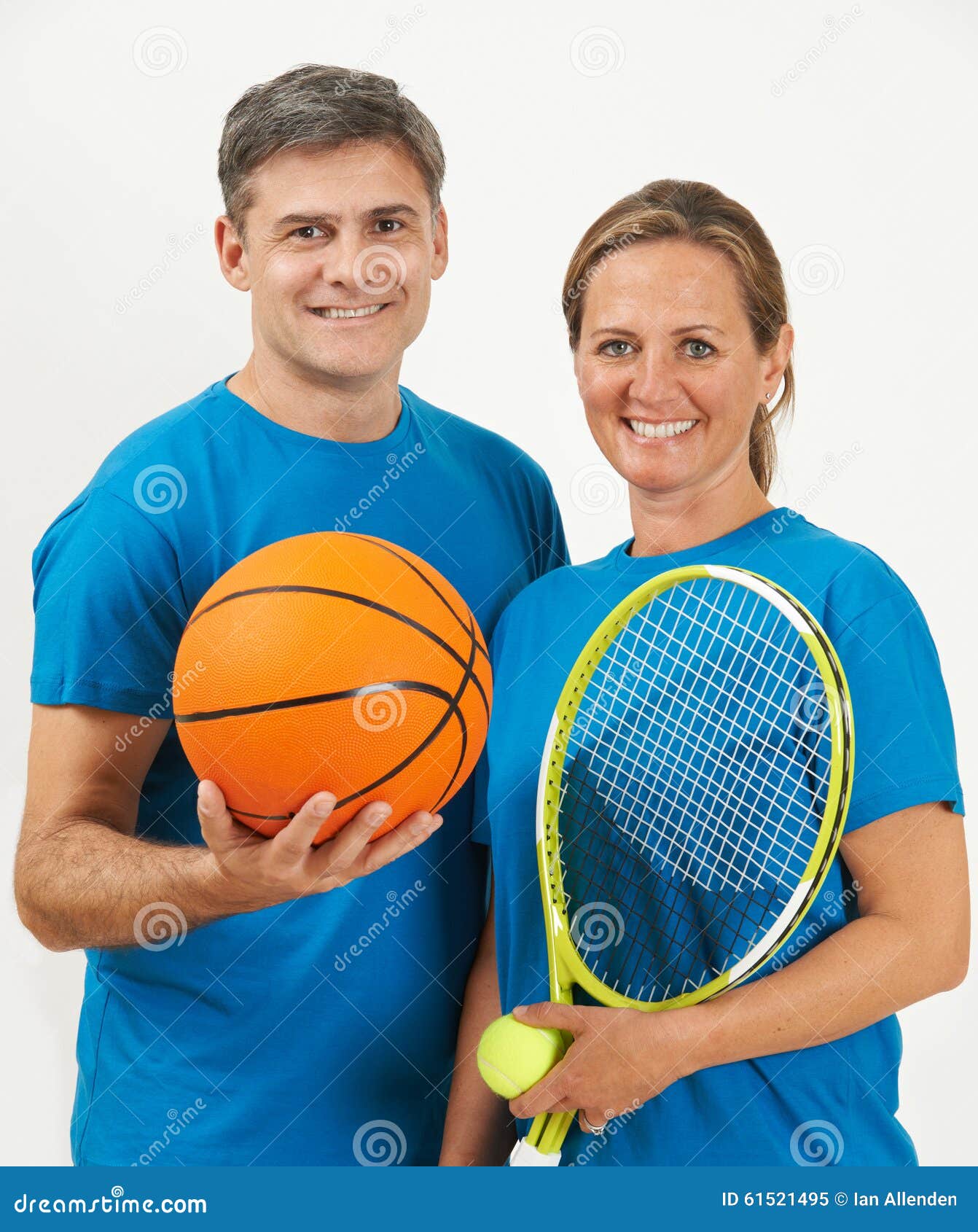 Portrait of Gym Staff Against White Background Stock Image - Image of ...