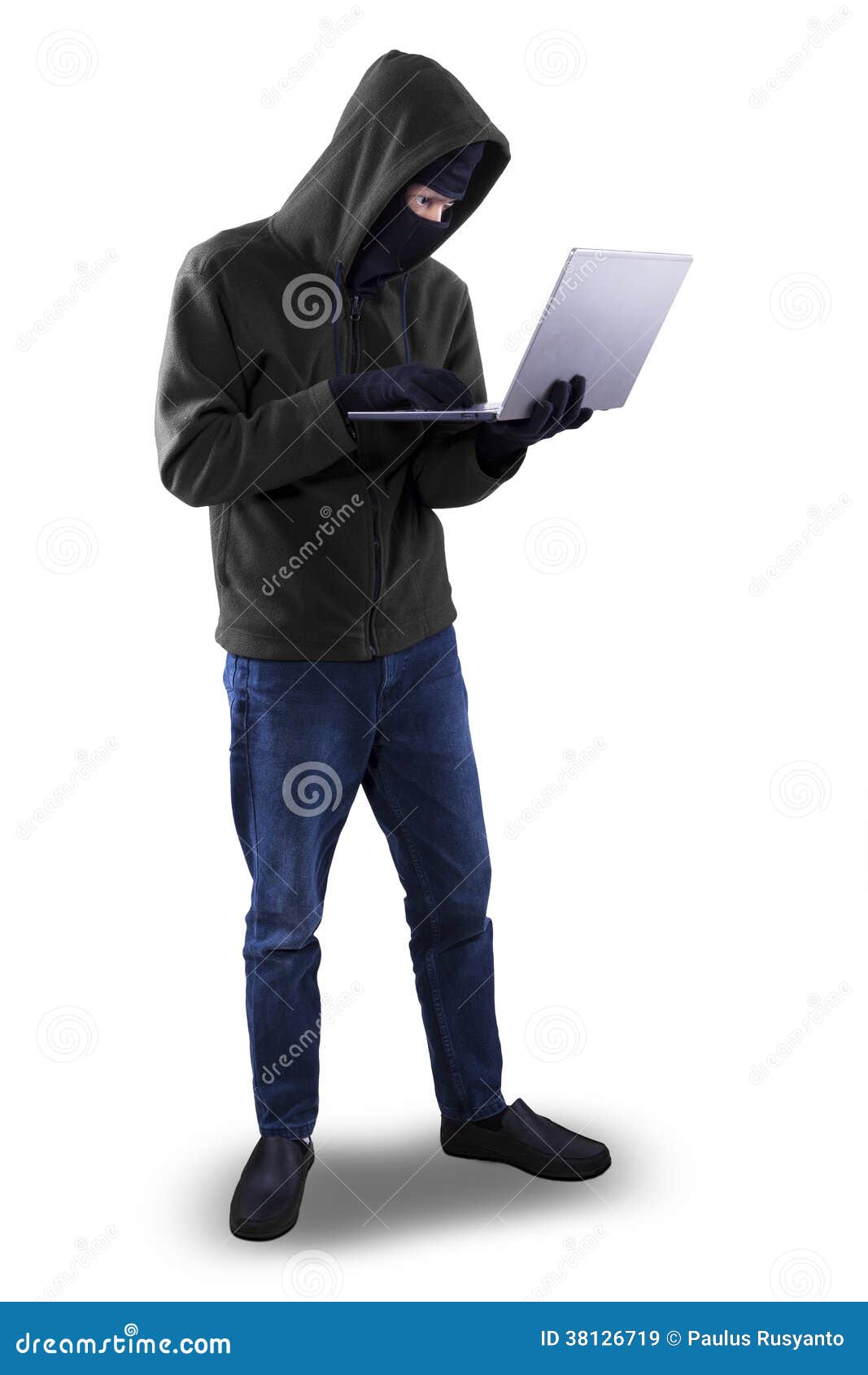 Portrait of Hacker Isolated Stock Image - Image of face, cover: 38126719