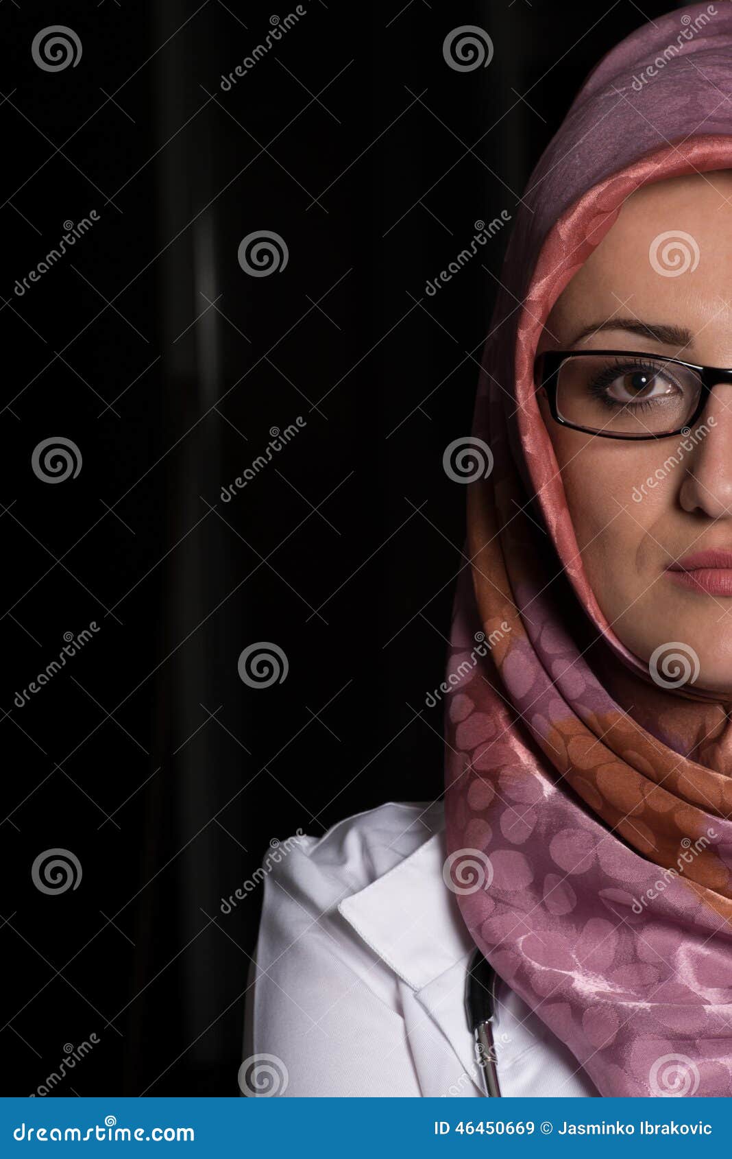 Portrait Half of Face of Doctor Stock Image - Image of beautiful ...