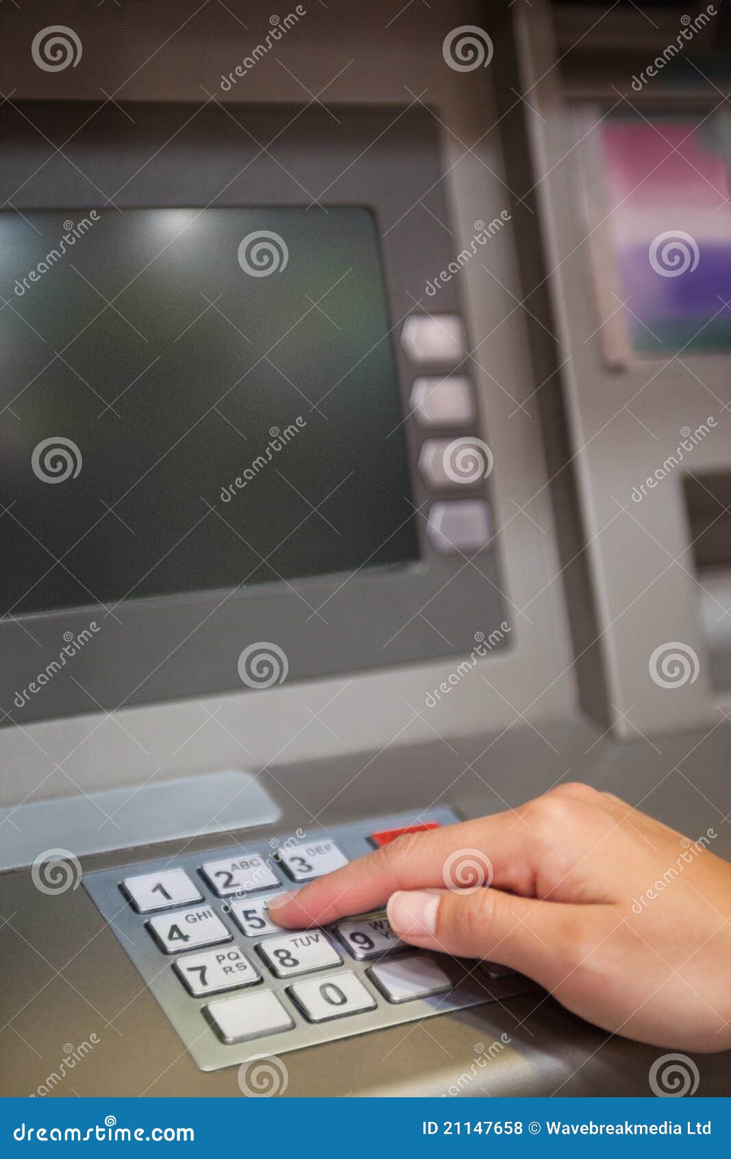 Portrait of a Hand Typing a PIN Code Stock Photo - Image of banking ...