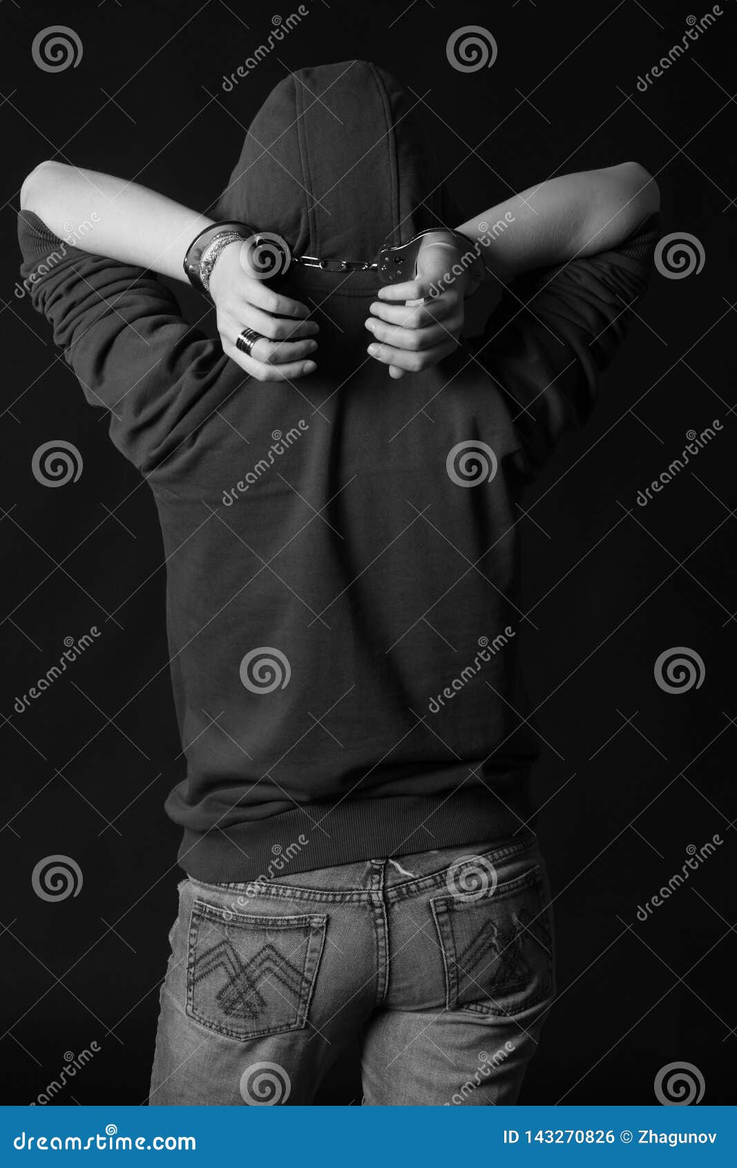 Portrait of a handcuffed stock photo. Image of outlaw - 143270826