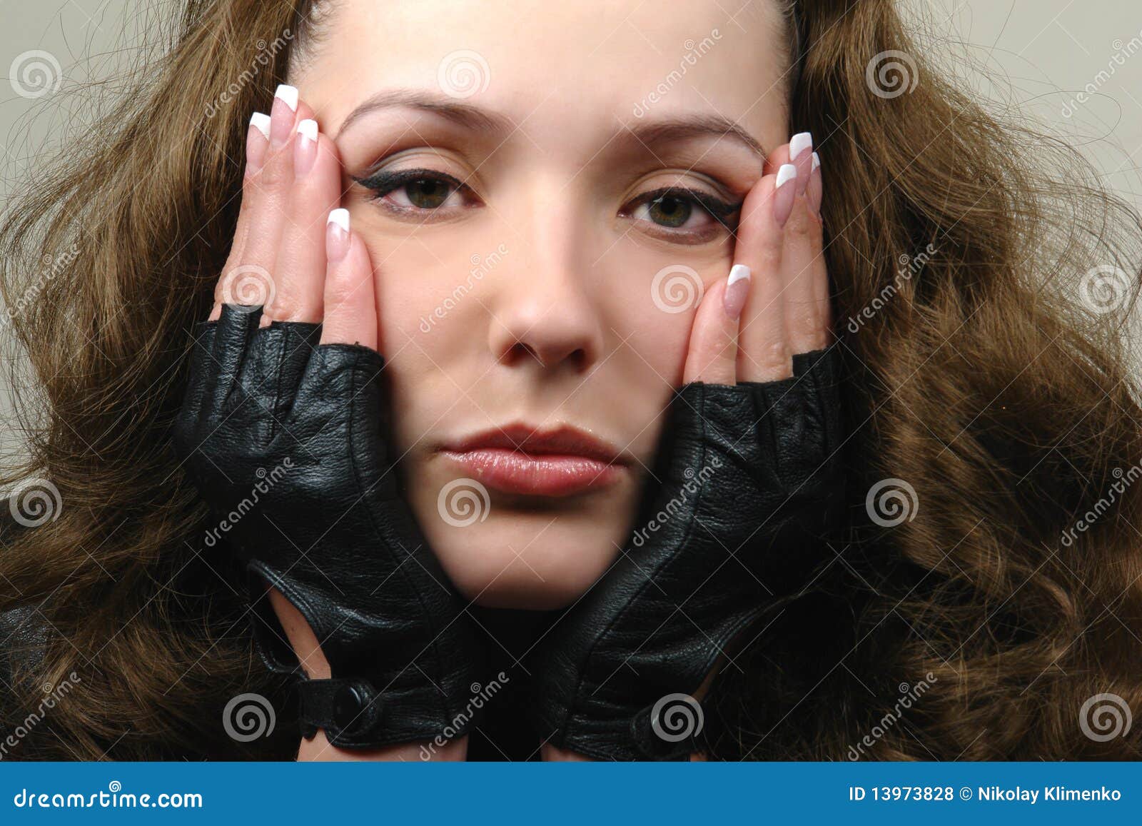 Portrait with hands stock photo. Image of lady, hand - 13973828