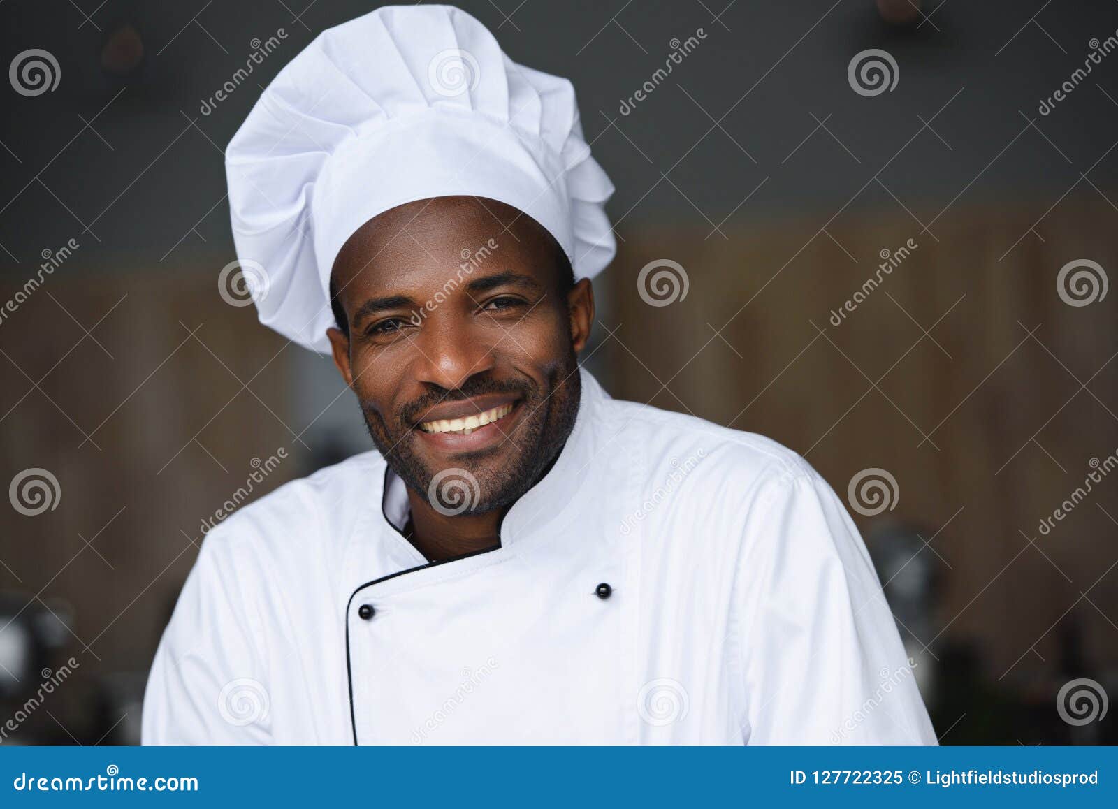 Portrait of Handsome African American Chef Looking at Camera Stock ...