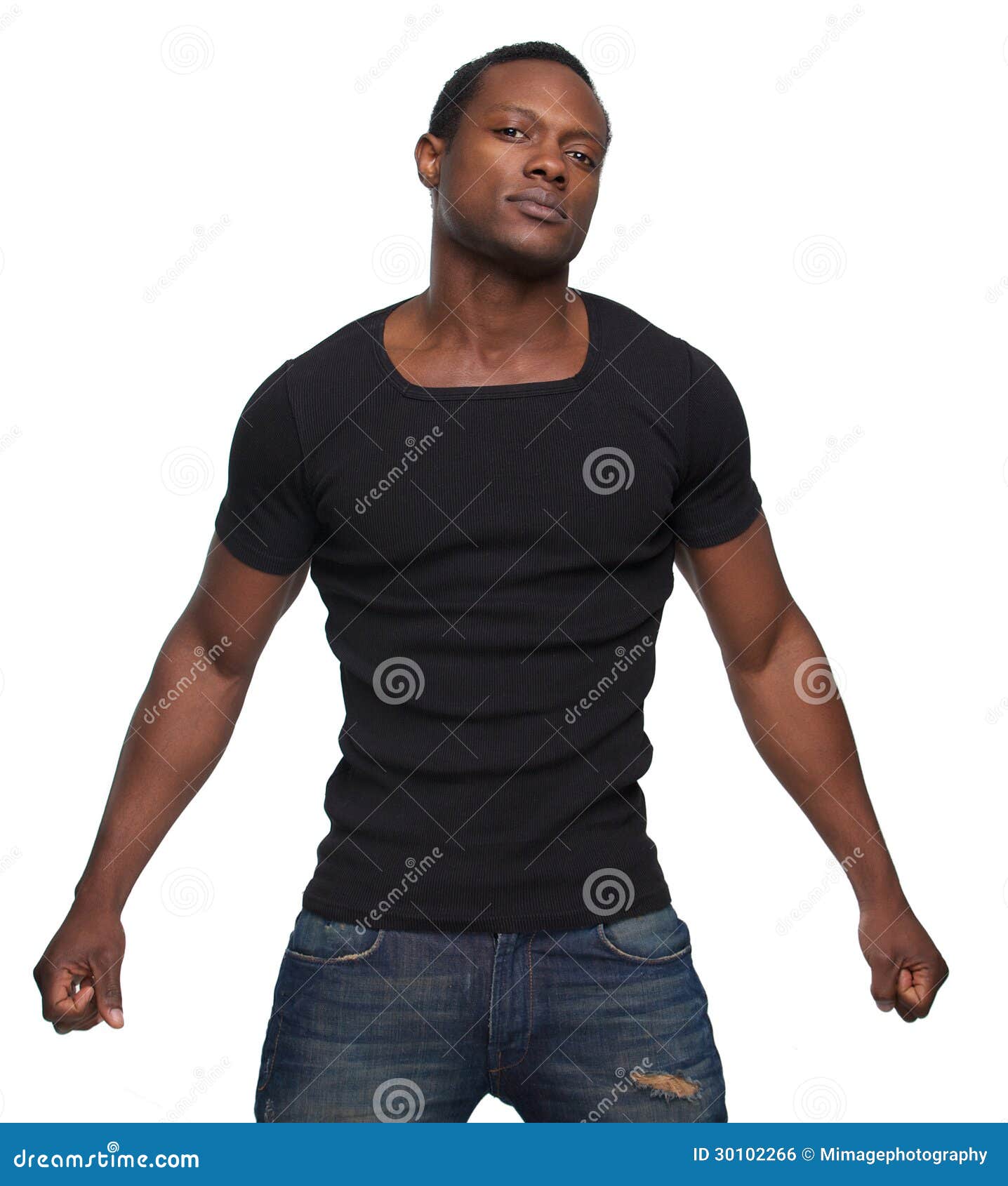 Handsome African American Man Stock Photo - Image of hand, blue: 30102266