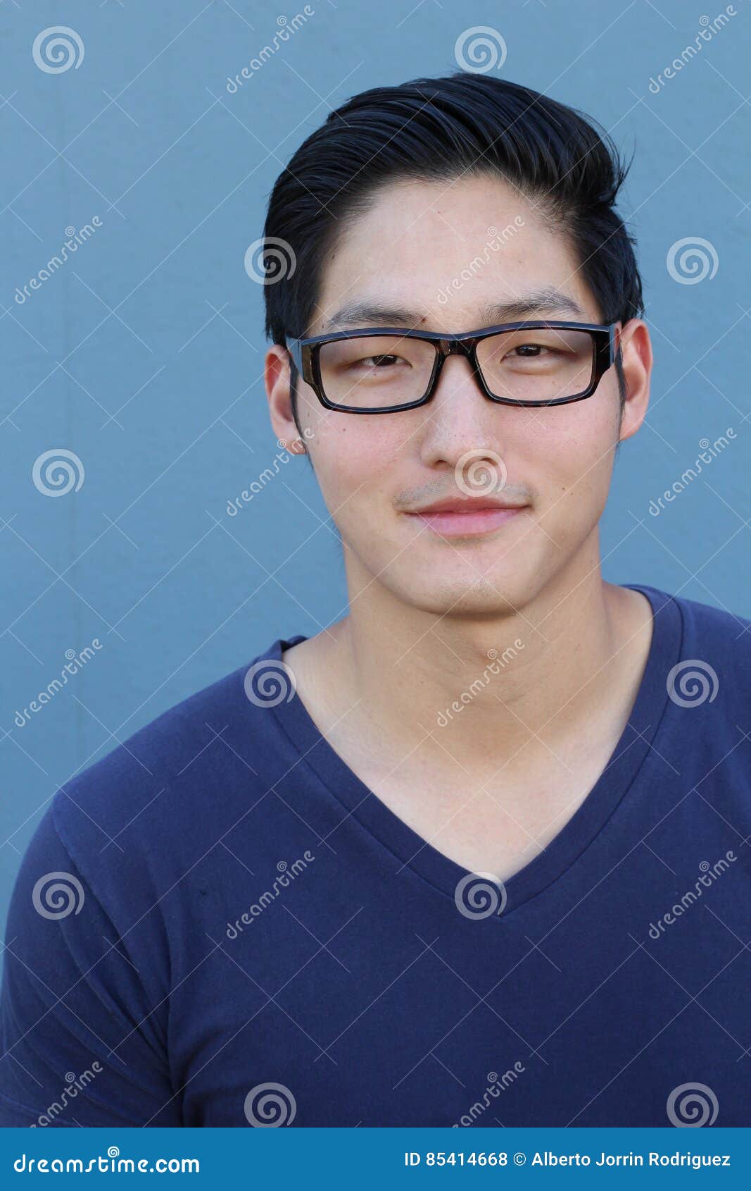 Portrait of a Handsome Asian Man with Glasses Stock Photo - Image of ...
