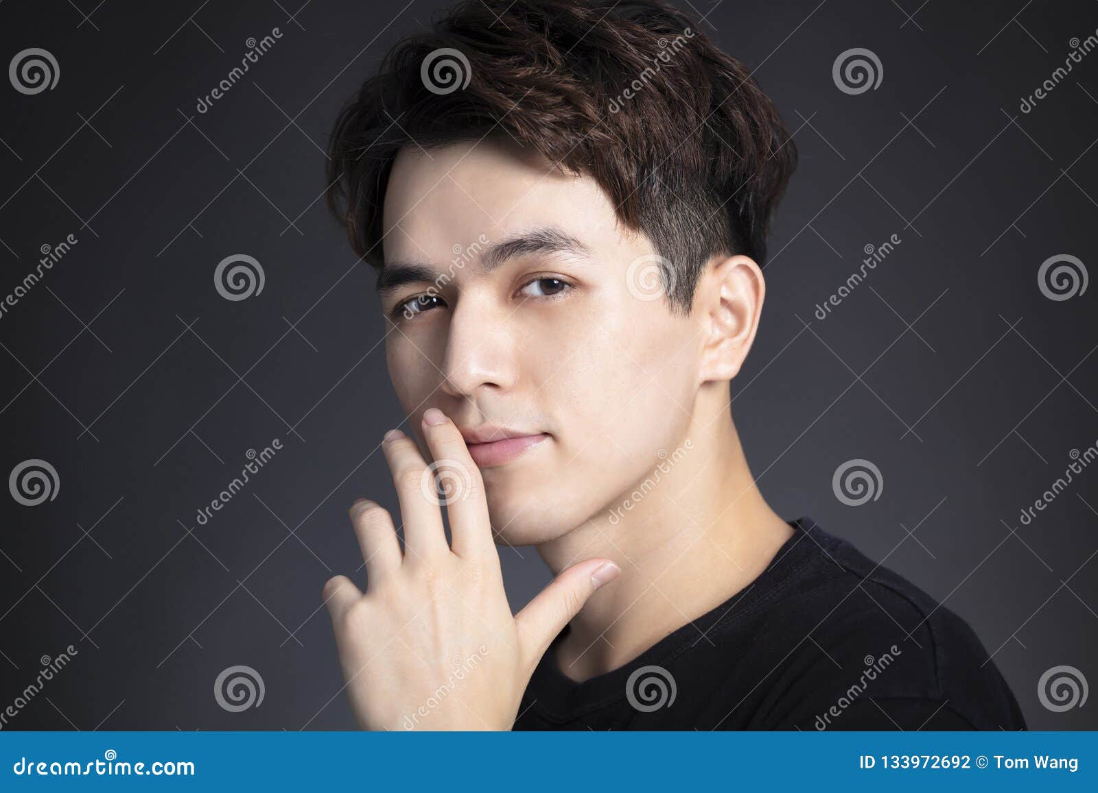 Portrait Handsome Asian Young Man Stock Photo - Image of portrait ...