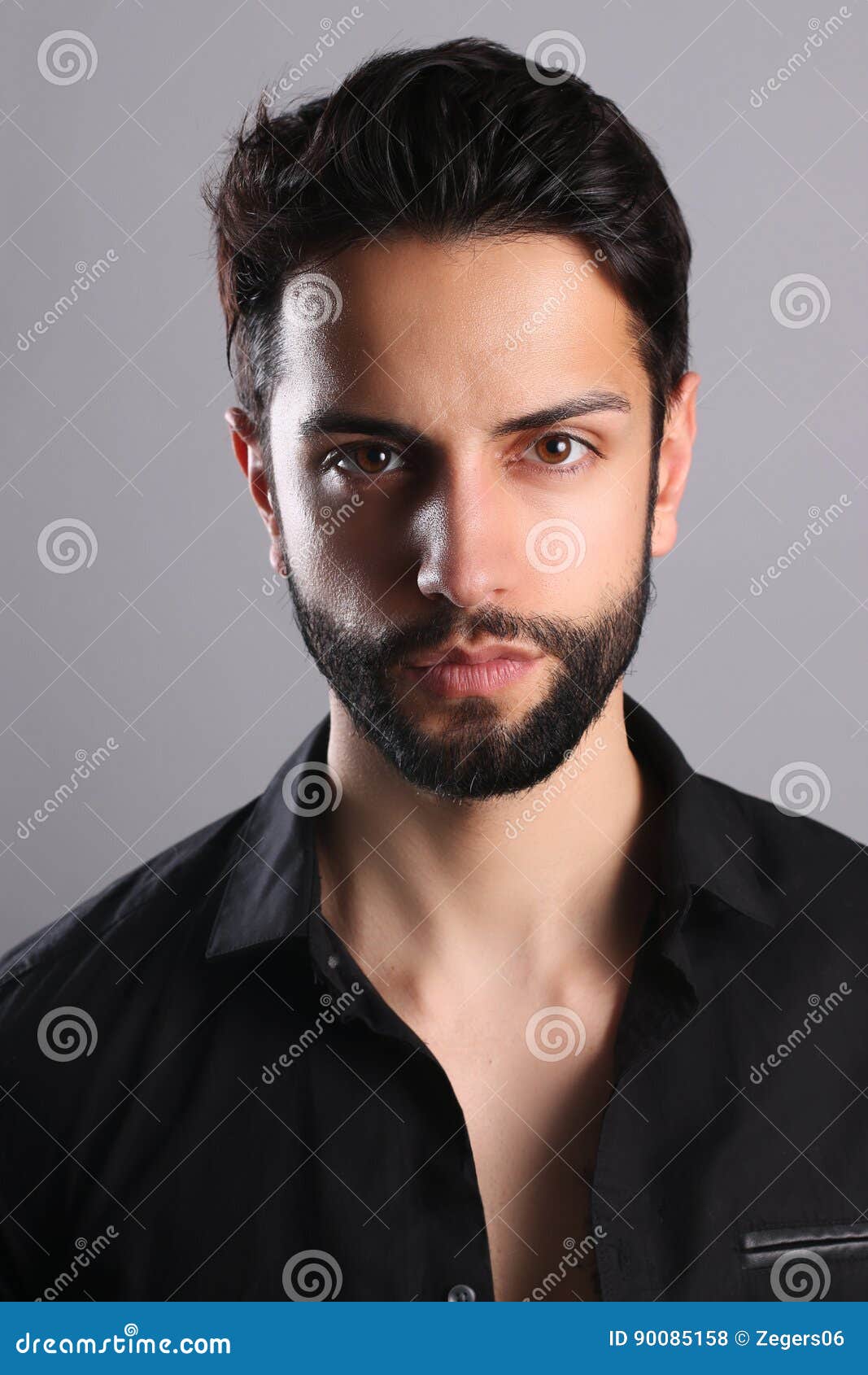 Handsome Man In Bed Bearded Man Sleeping On Bed In Bedroom Good