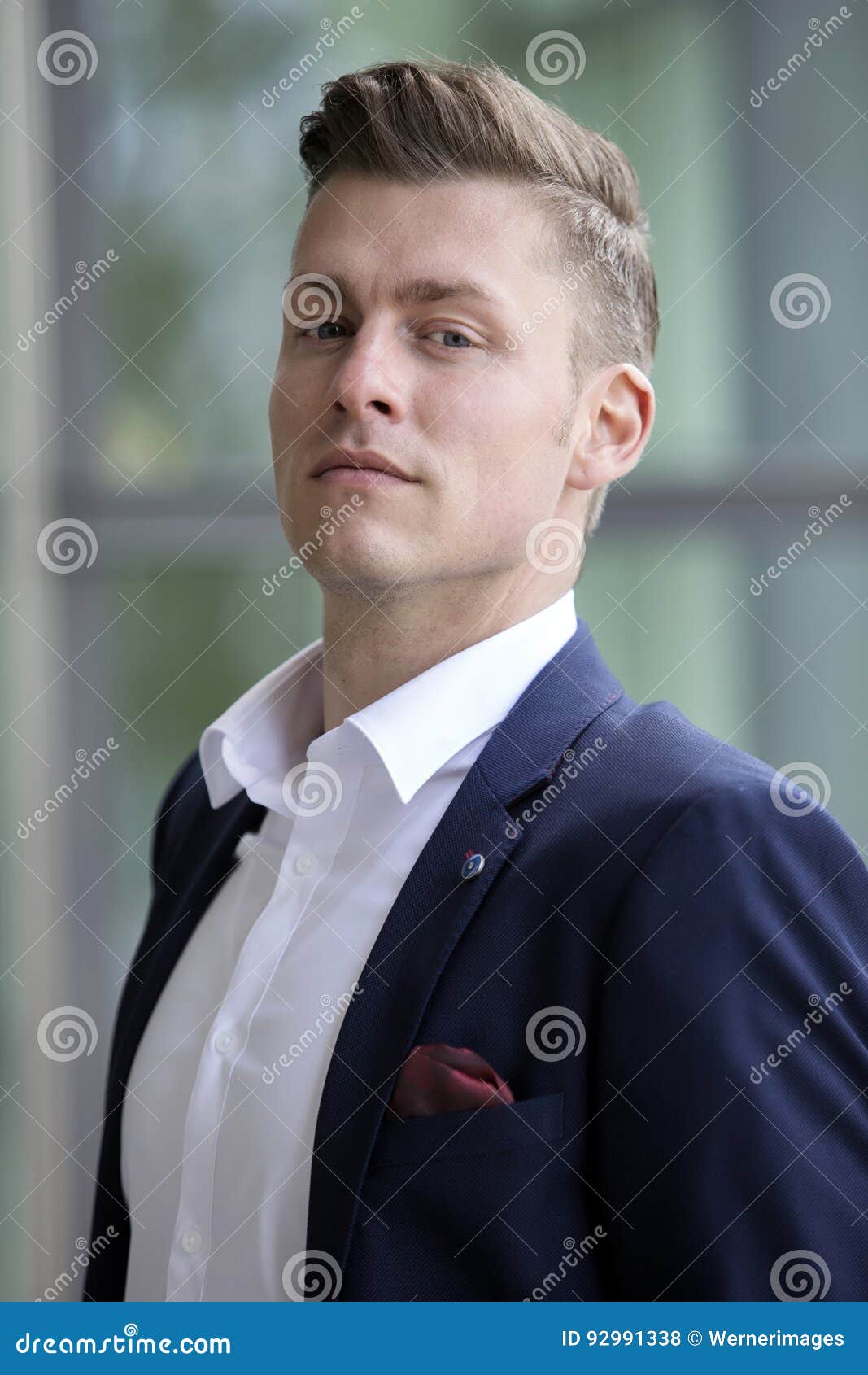 Portrait of Handsome Blond Man Looking at Camera Stock Photo - Image of ...