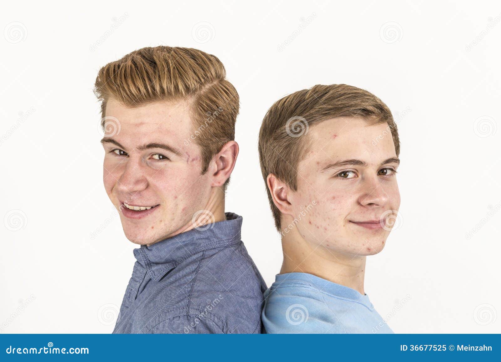 Portrait of Handsome Brothers Stock Image - Image of leather ...