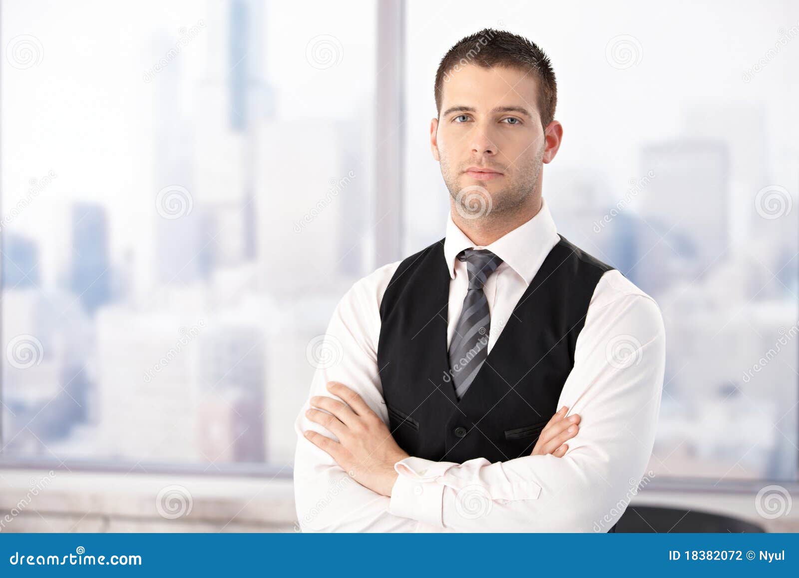Portrait of Handsome Businessman in Office Stock Photo - Image of ...