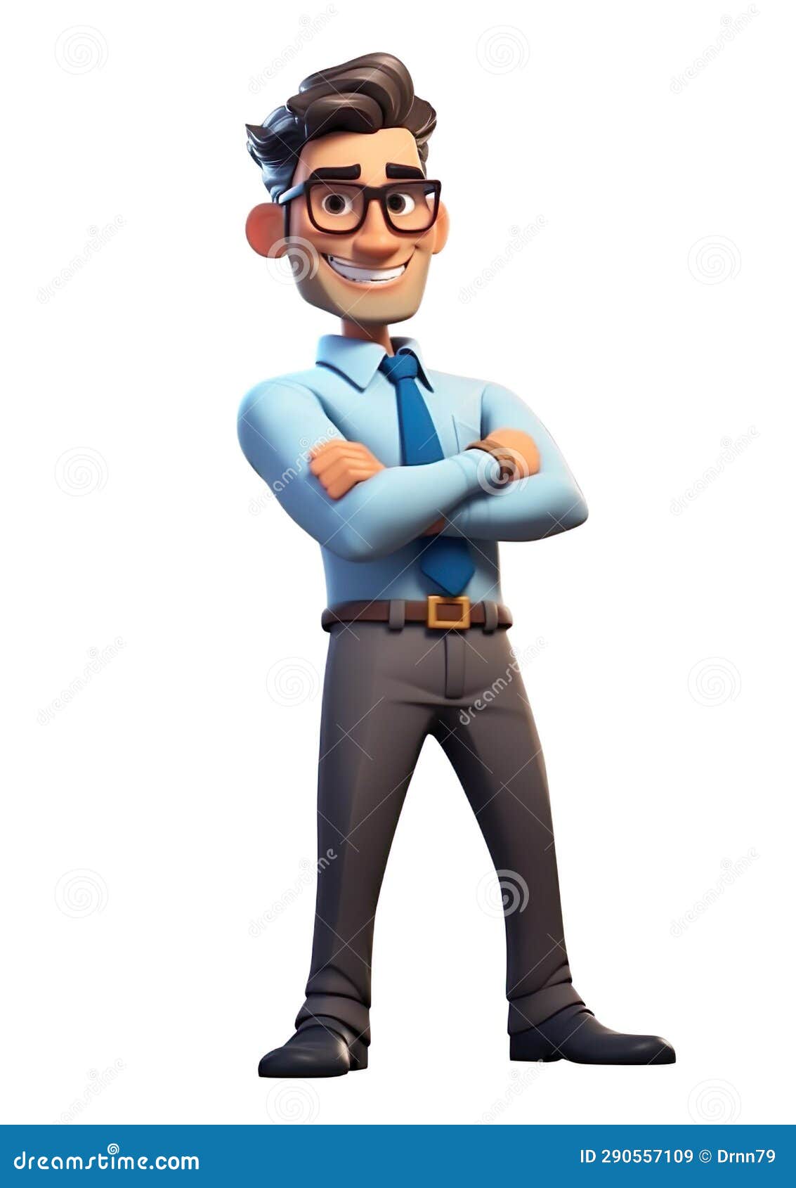 Portrait of a Handsome Cartoon Character. 3d Illustration Stock ...